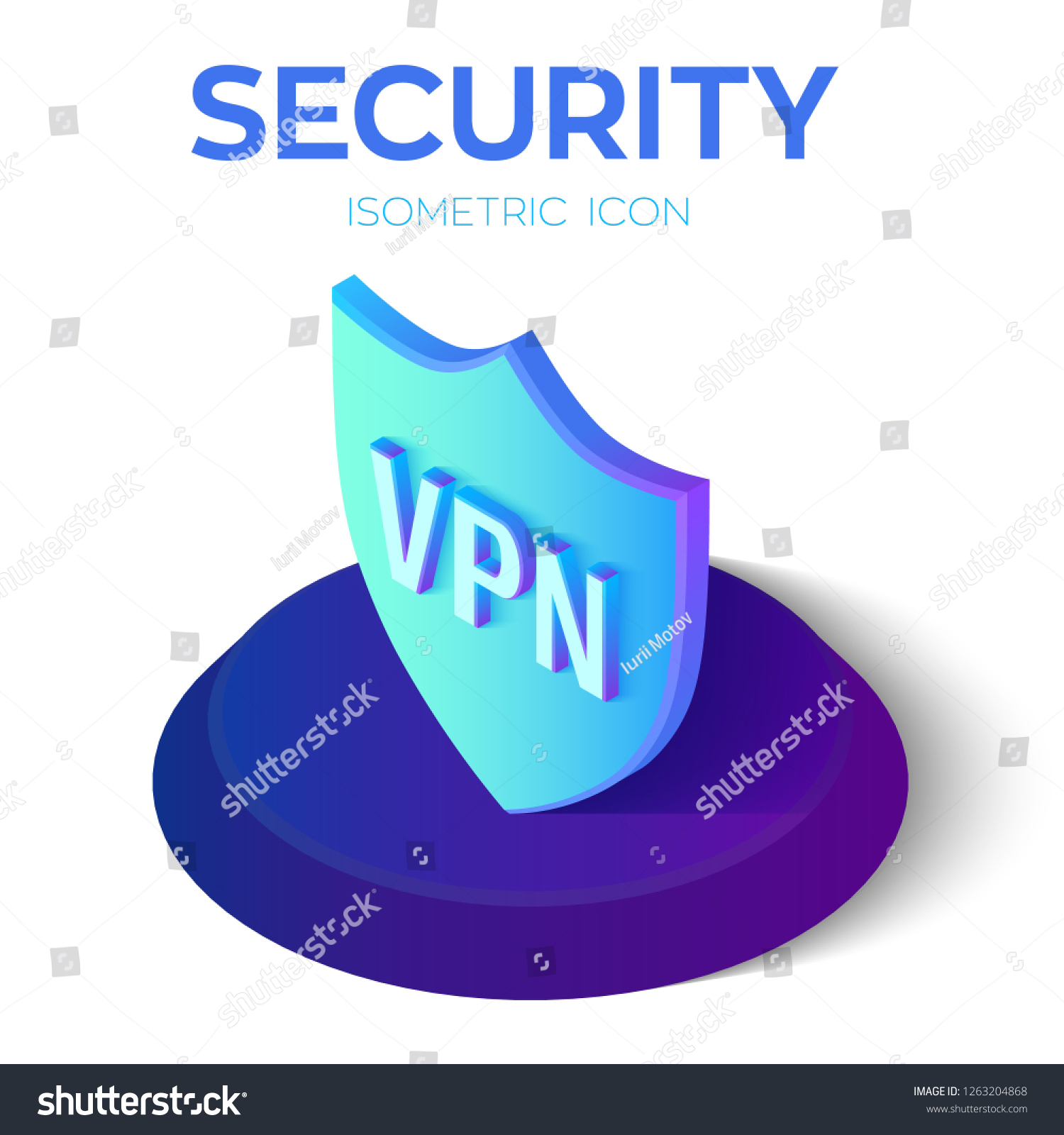 Security Shield Isometric Icon Vpn Virtual: vector de stock (libre de ...
