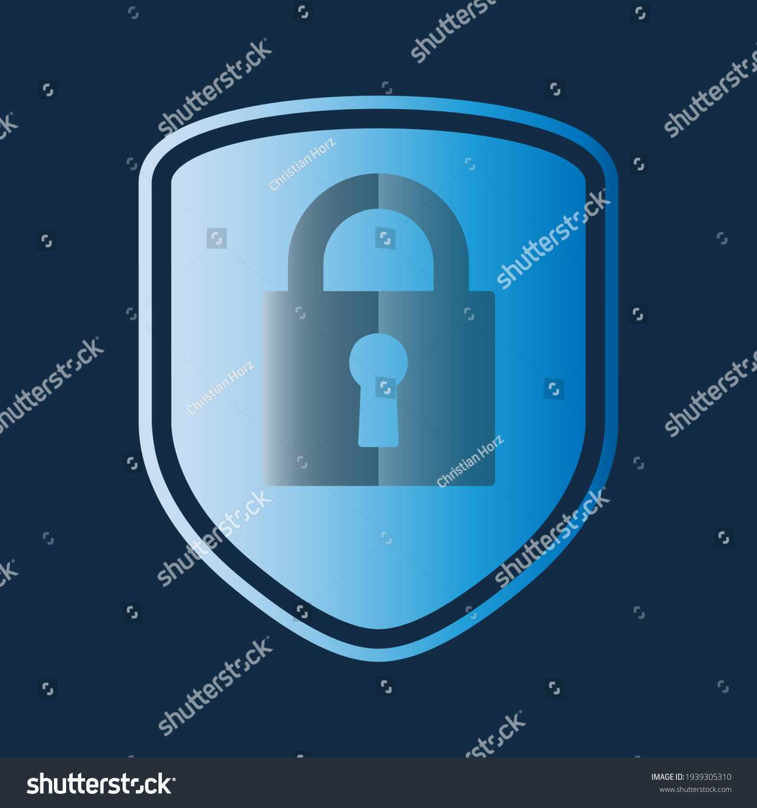 Security Shield Padlock Symbol Cybersecurity Vector Stock Vector ...