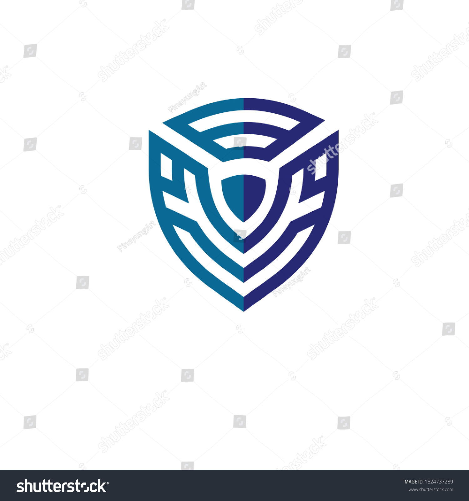 Security Solutions Logo Shield Silhouette: vector de stock (libre de ...