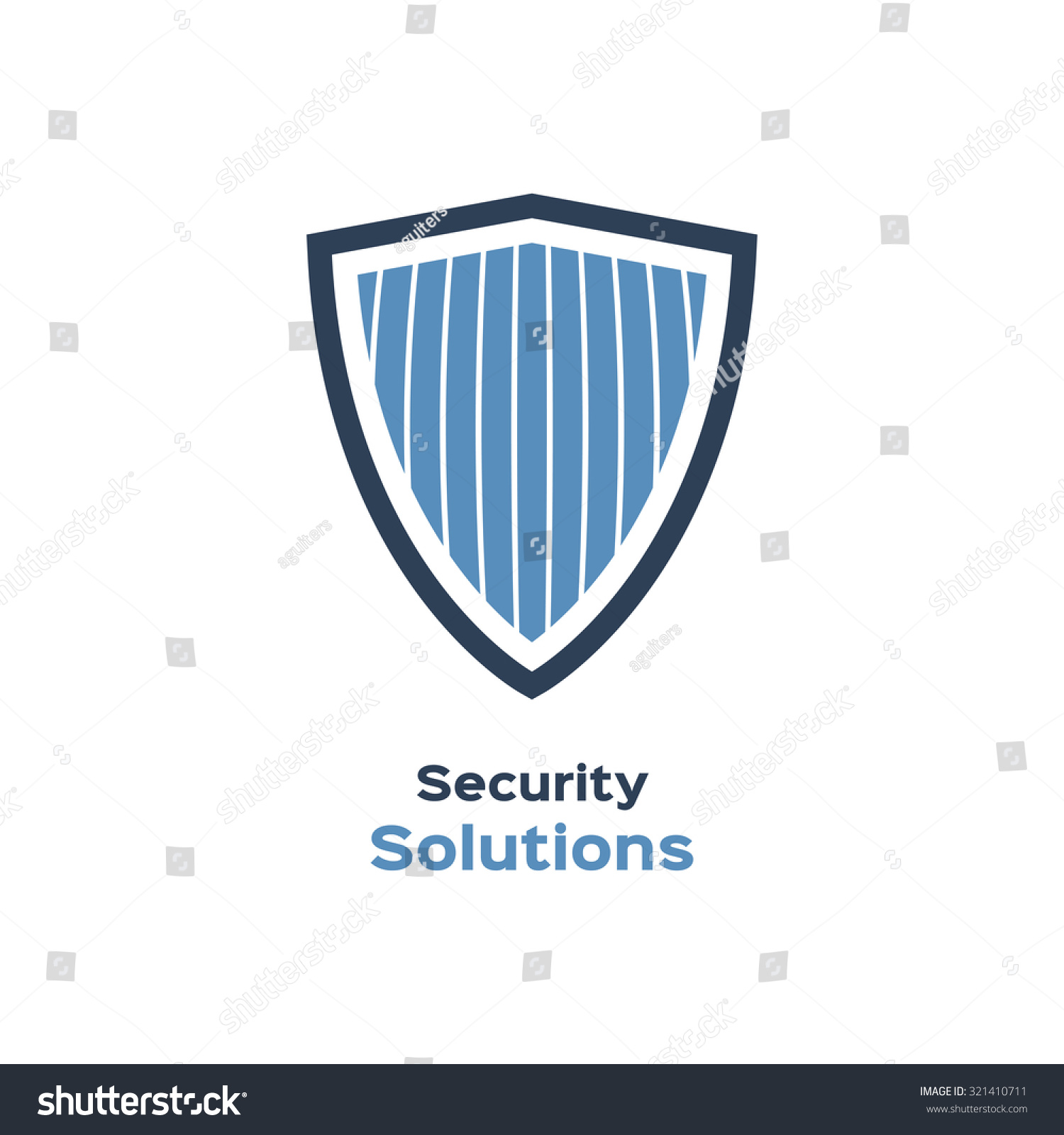 Security Solutions Logo Shield Silhouette Stock Vector (Royalty Free ...