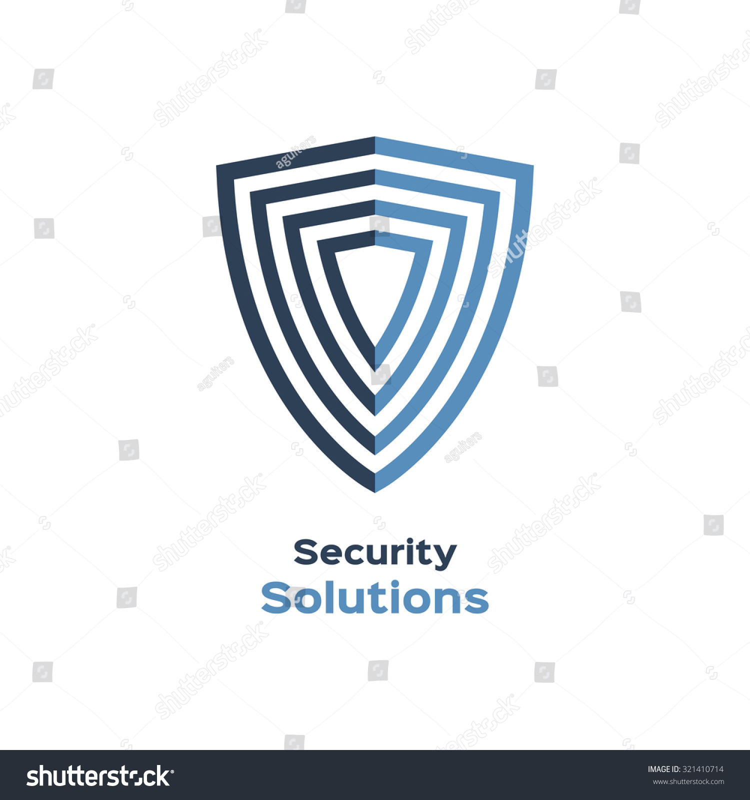 Security Solutions Logo Shield Silhouette Stock Vector (Royalty Free ...