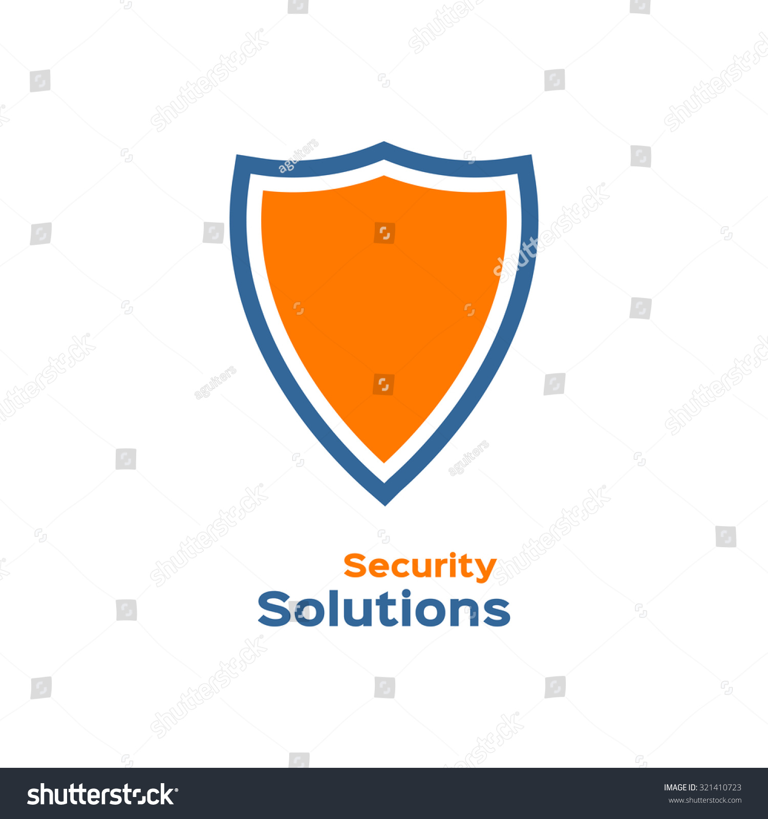 Security Solutions Logo Shield Silhouette: เวกเตอร์สต็อก (ปลอดค่า ...