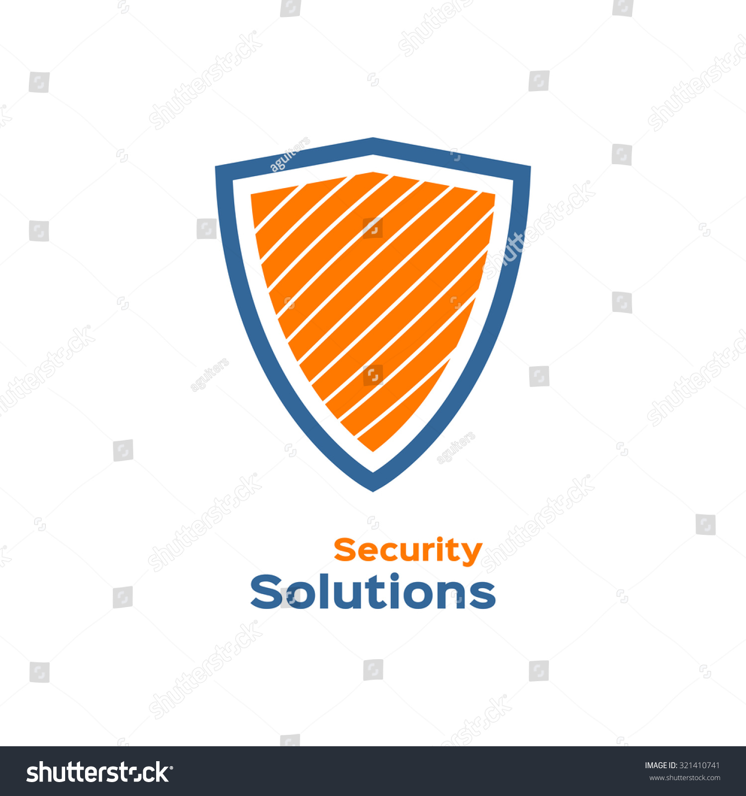 Security Solutions Logo Shield Silhouette: vector de stock (libre de ...