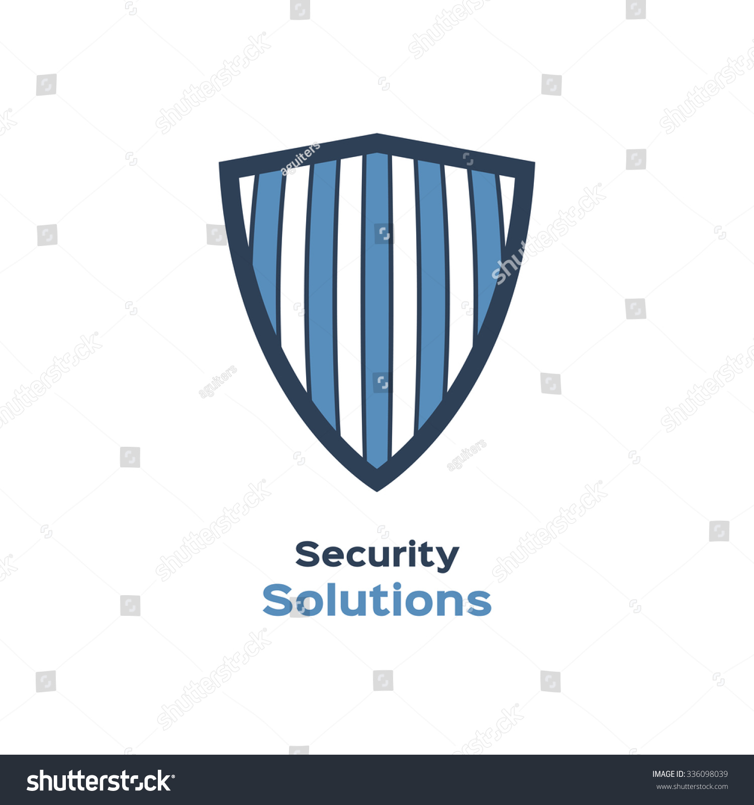 Security Solutions Logo Shield Silhouette Stock Vector (Royalty Free ...