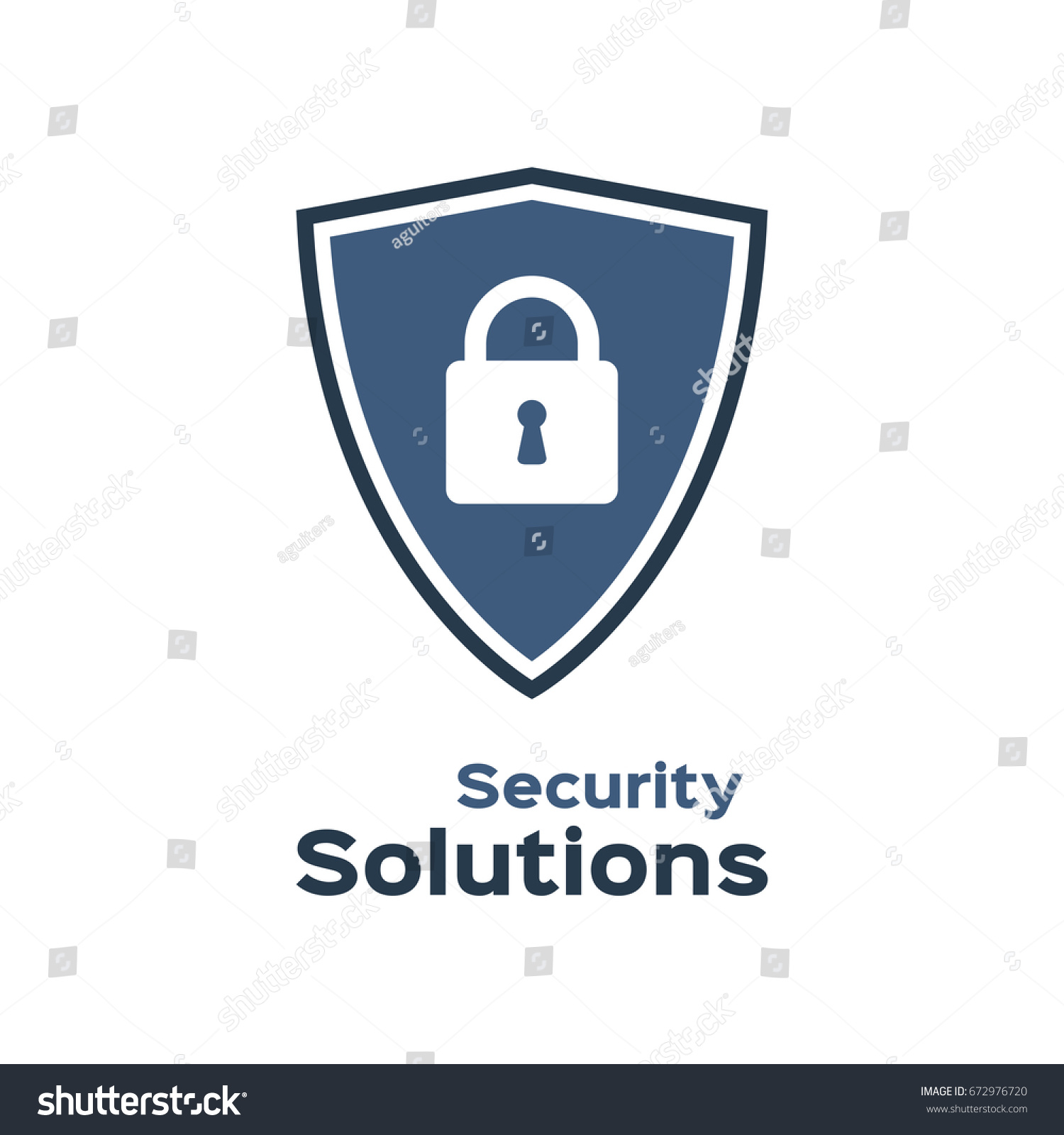 Security Solutions Logo Shield Lock Silhouette 스톡 벡터(로열티 프리) 672976720 ...