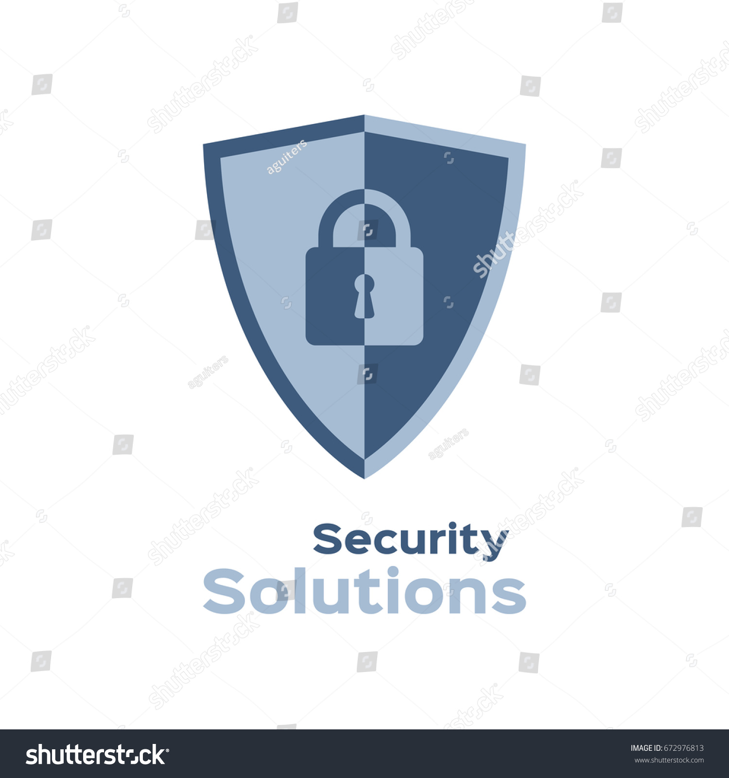 Security Solutions Logo Shield Lock Silhouette Stock Vector (Royalty ...