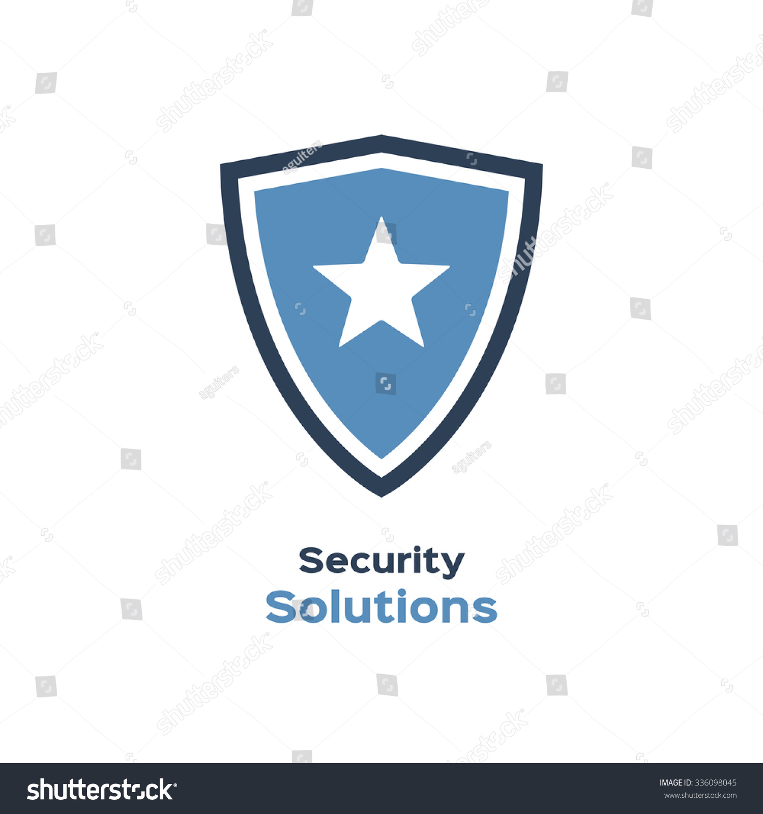 Security Solutions Logo Shield Star Silhouette: vector de stock (libre ...