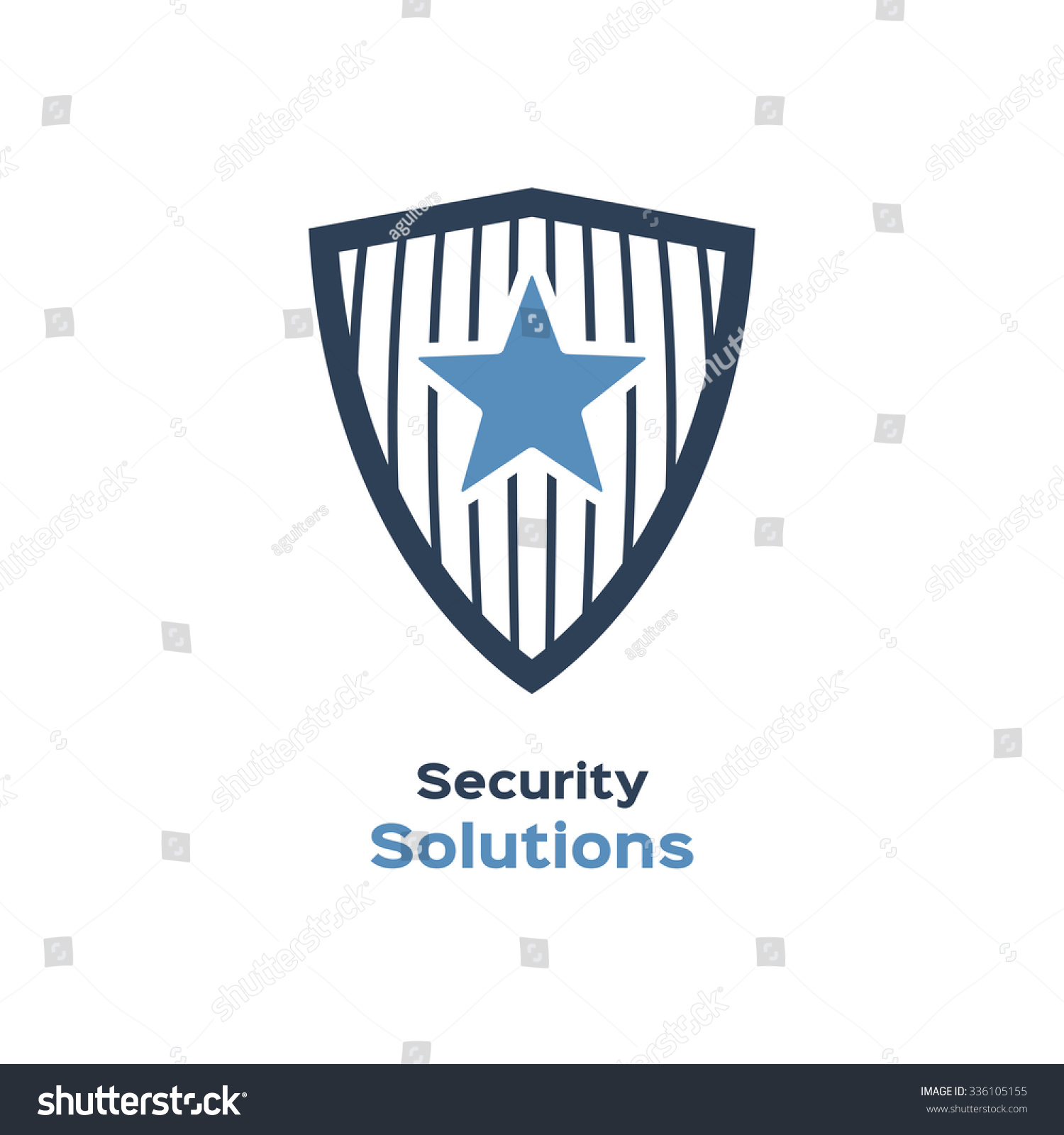 Security Solutions Logo Shield Star Silhouette: vector de stock (libre ...