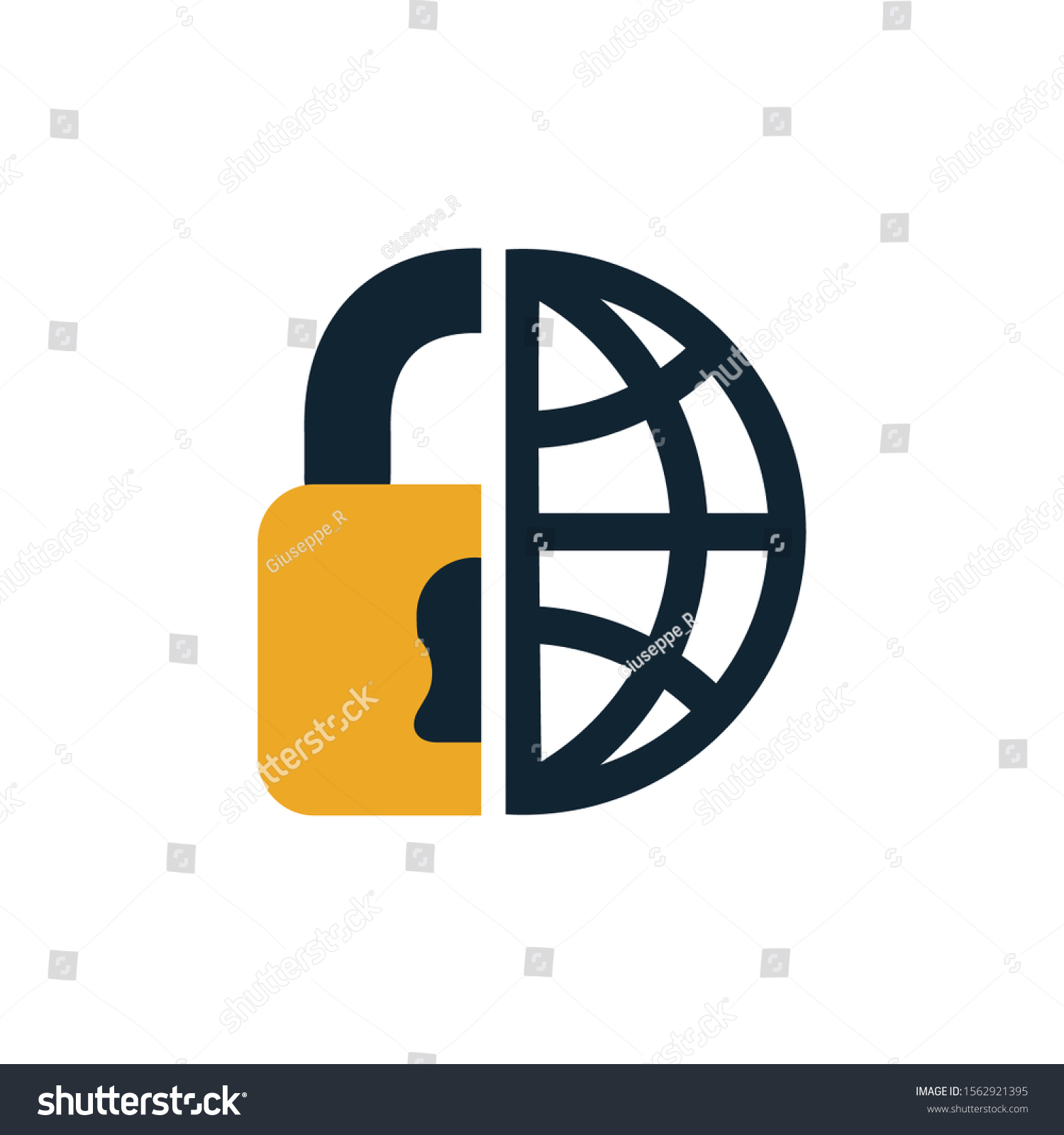 Security Sphere Browser Padlock Flat Style Stock Vector (Royalty Free ...