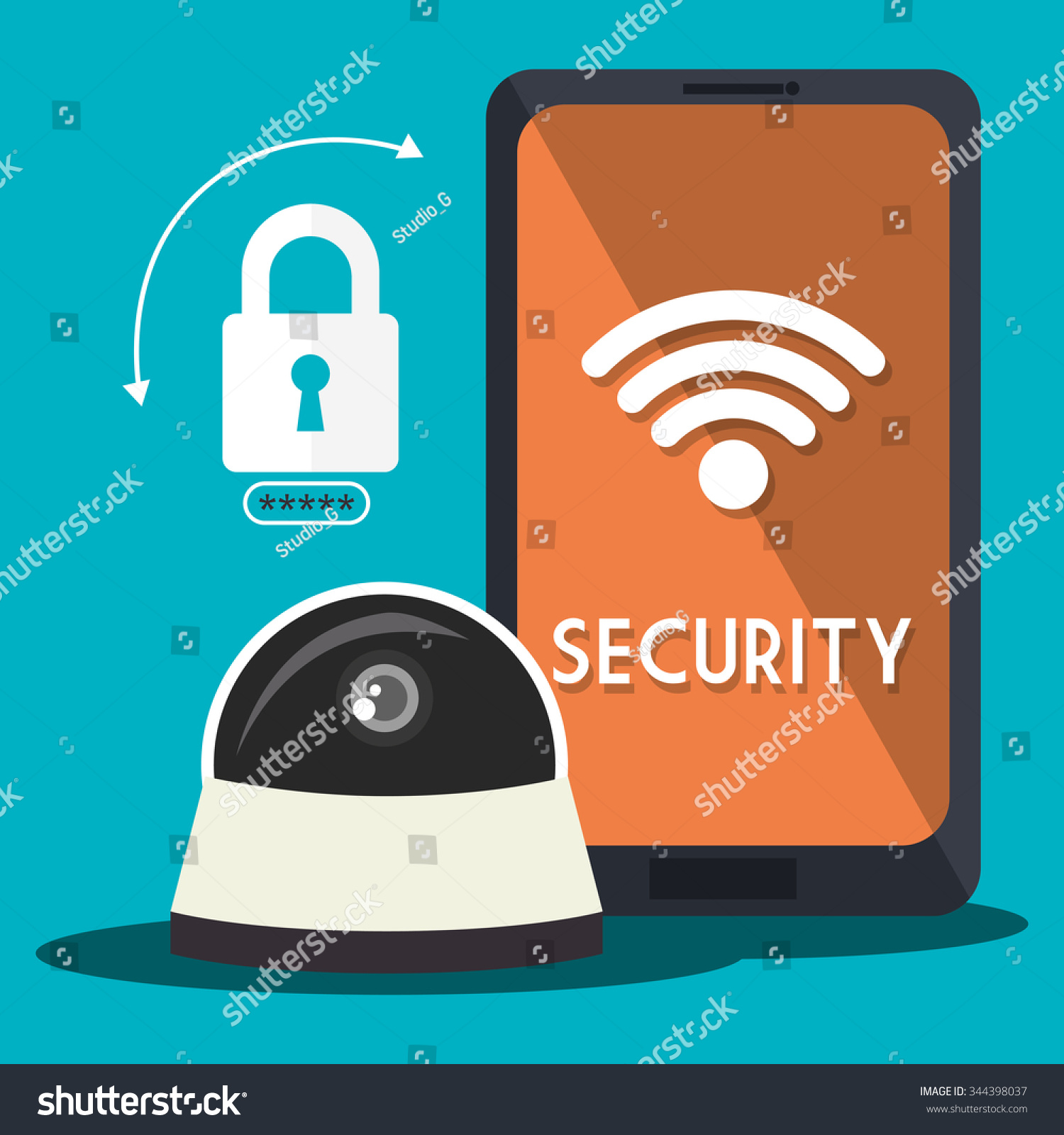 Security System Technologies Graphic Design Vector Stock Vector ...