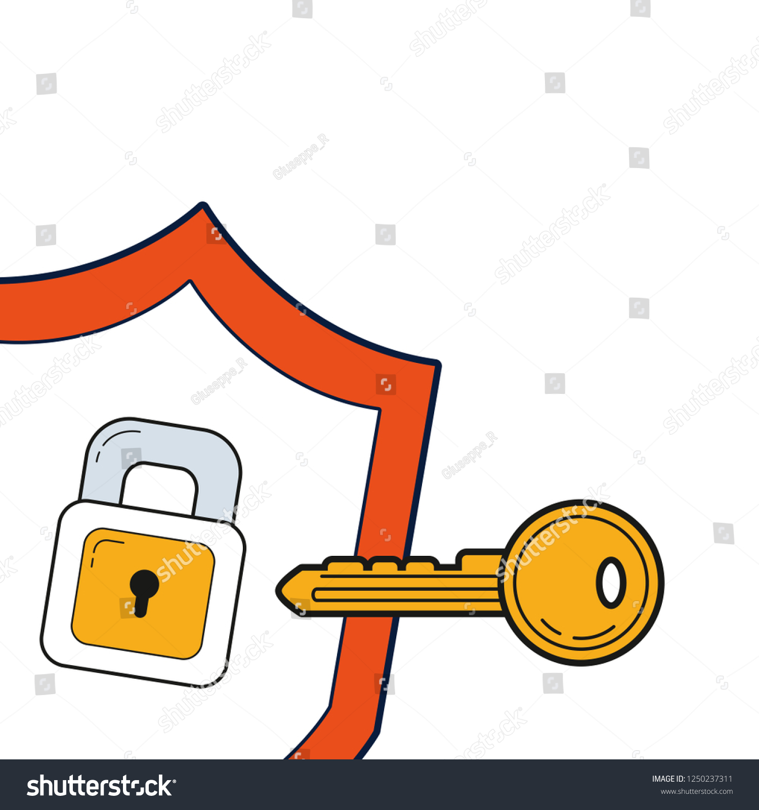 Security System Cartoon Stock Vector (Royalty Free) 1250237311