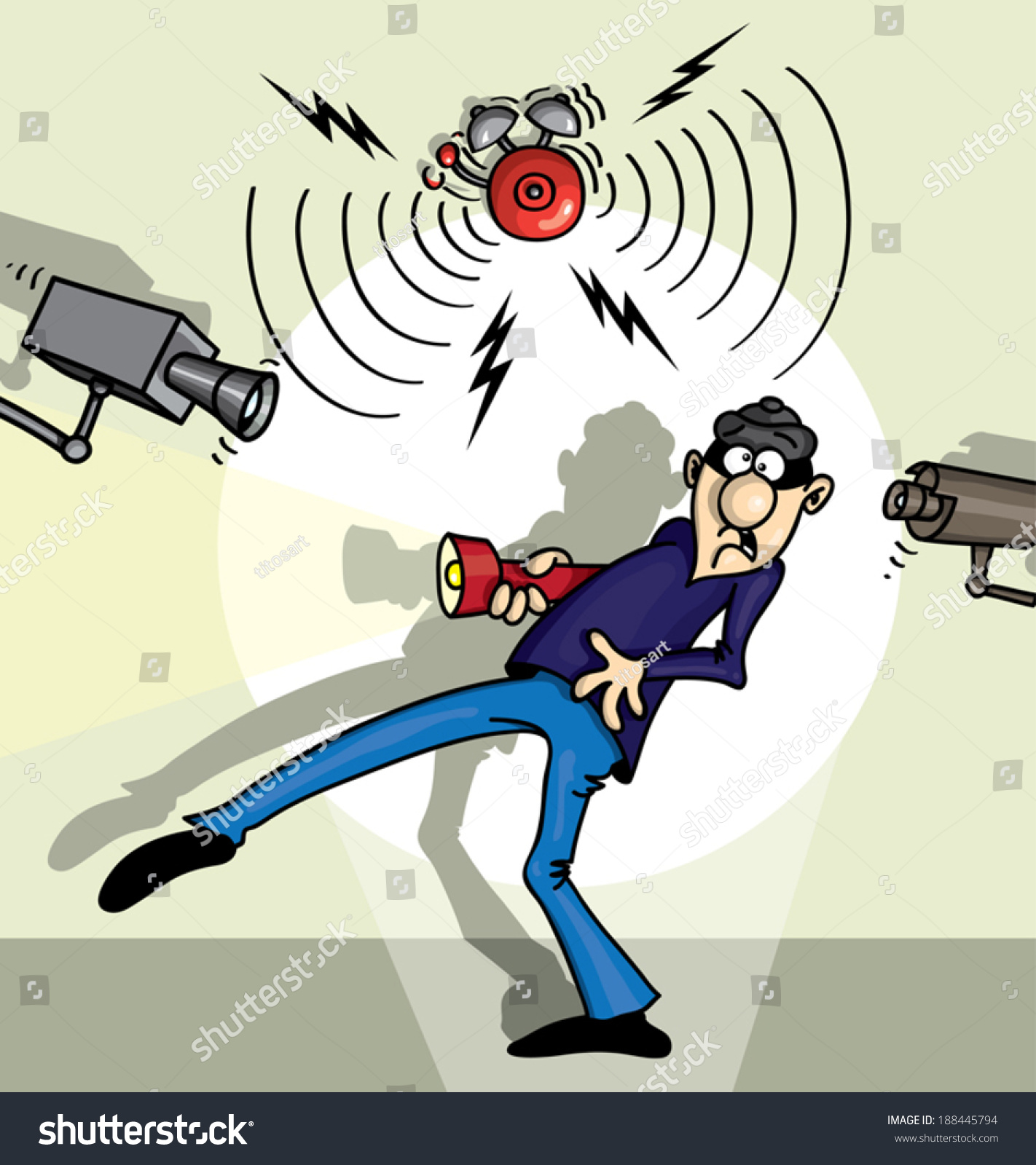 Security System Humor Robber Cartoon Vector Stock Vector (Royalty Free ...
