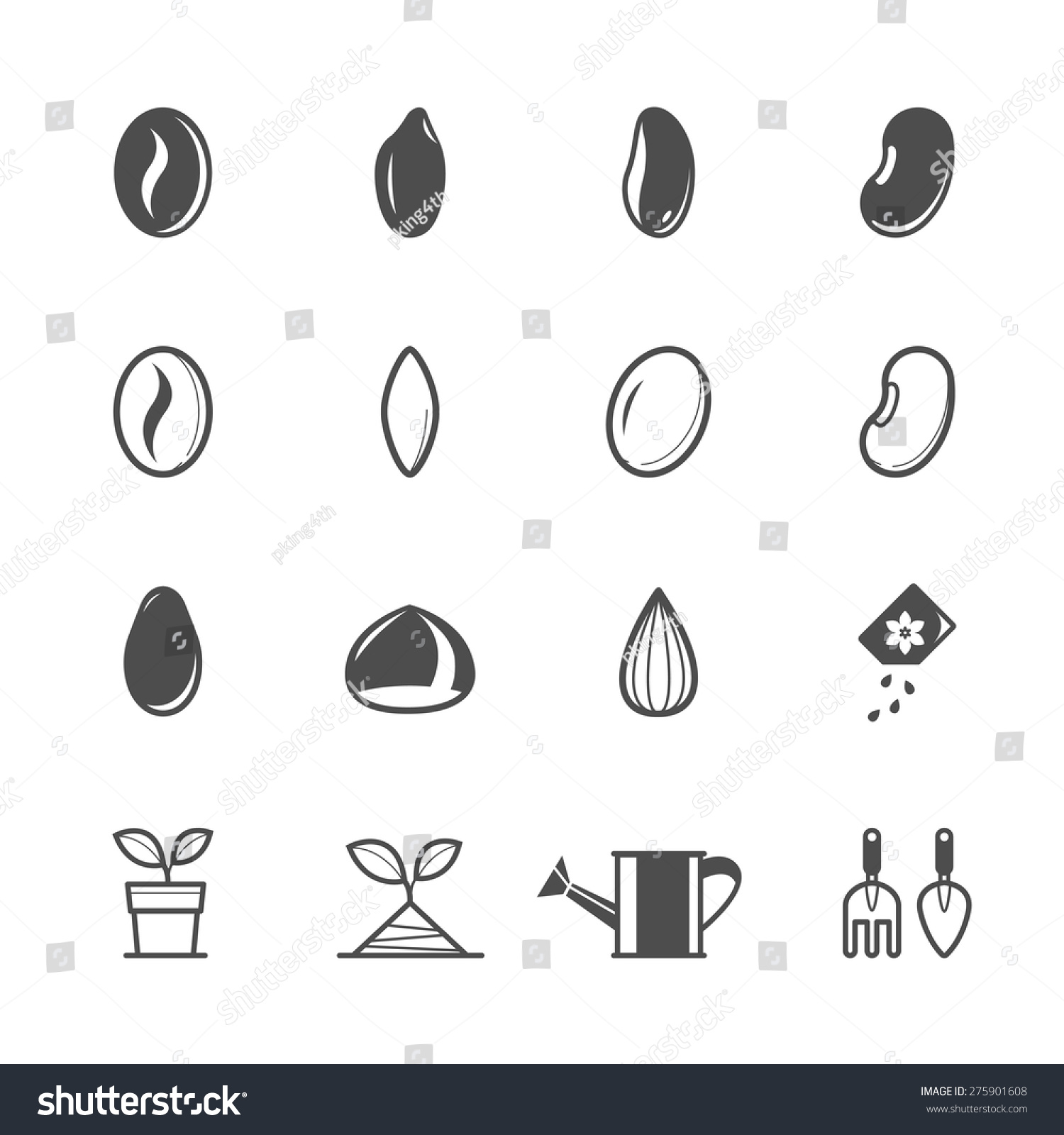Seed Icons Stock Vector Illustration 275901608 : Shutterstock