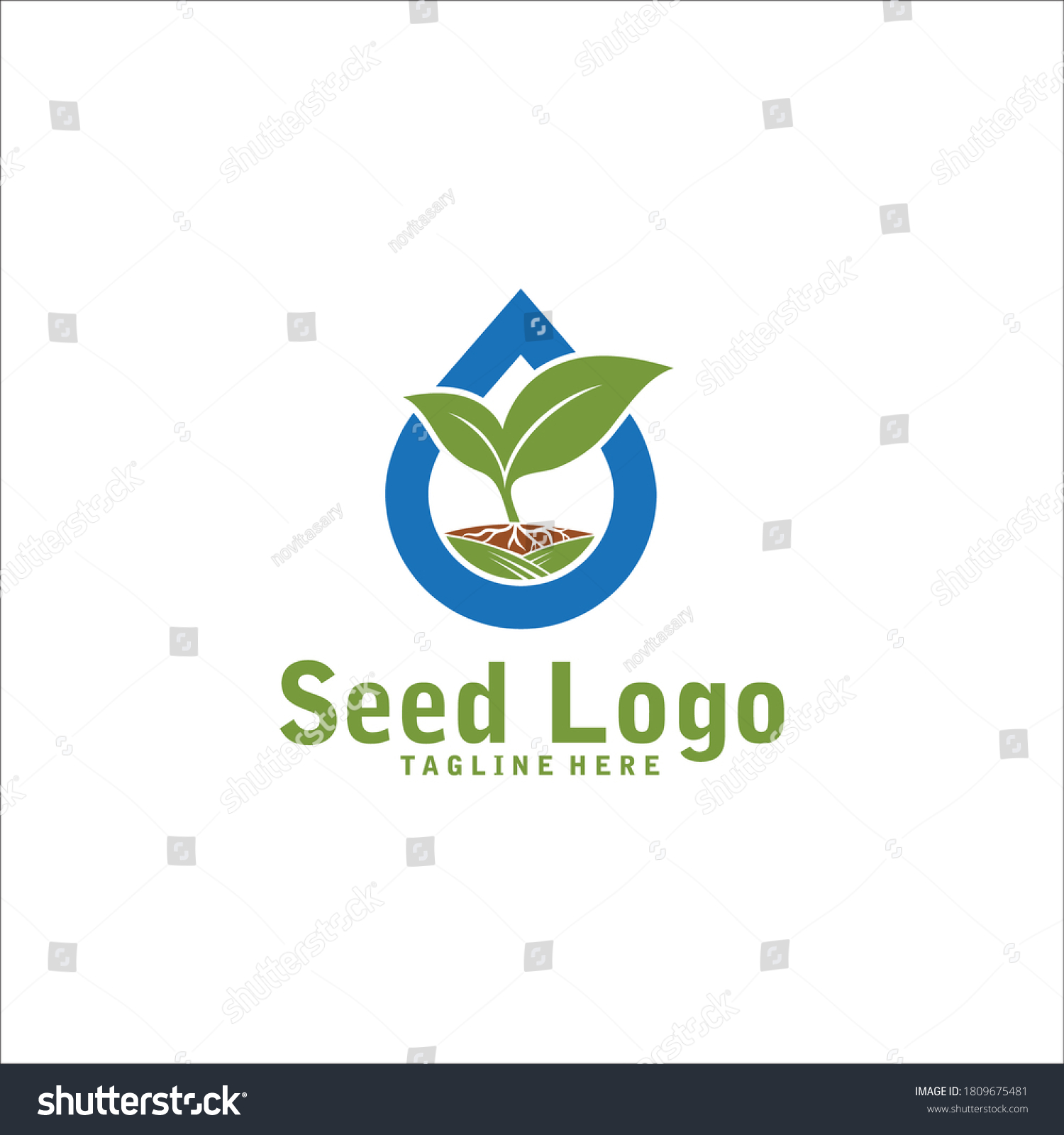 Seed Logo Design Silhouette Vector Stock Vector (Royalty Free ...