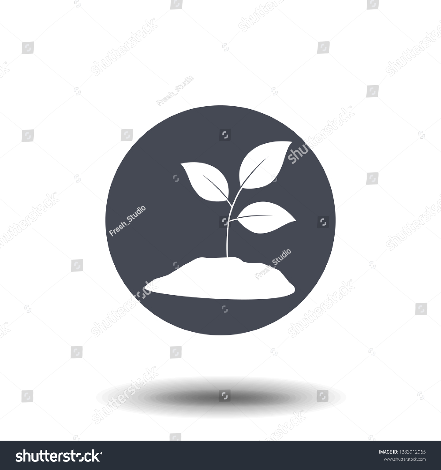Seedling Vector Silhouette Icon Vector Stock Vector (Royalty Free ...