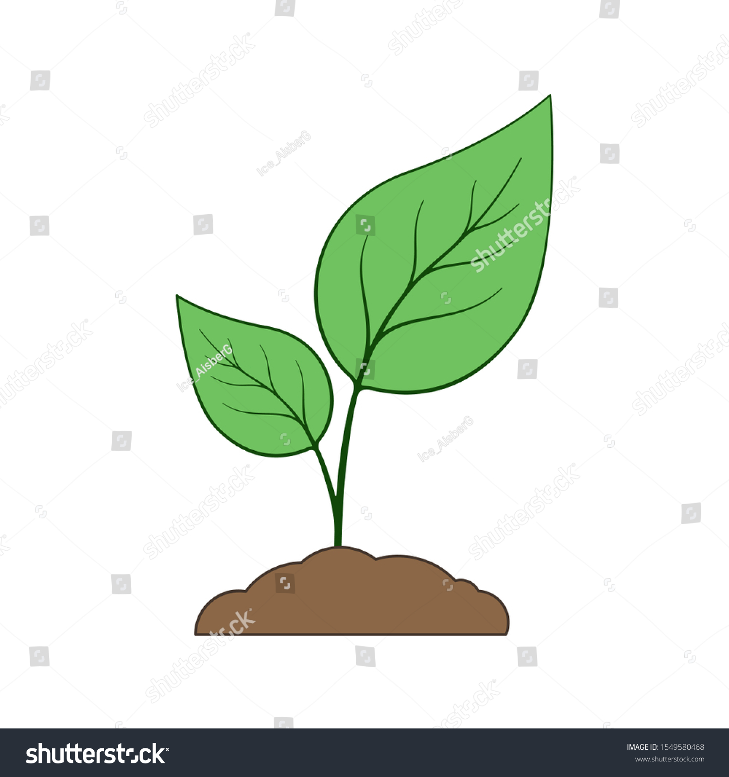 Seedling Vector Silhouette Vector Illustration 库存矢量图（免版税）1549580468 ...