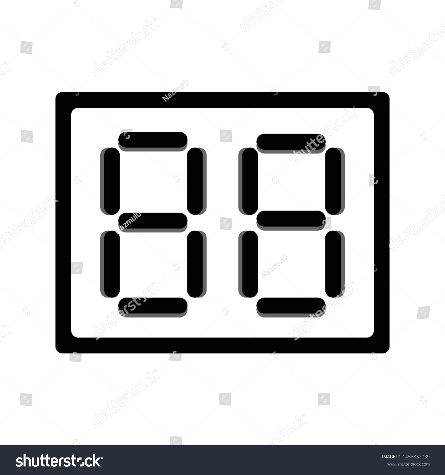 Segment Led Display Icon Stock Vector (Royalty Free) 1453832039