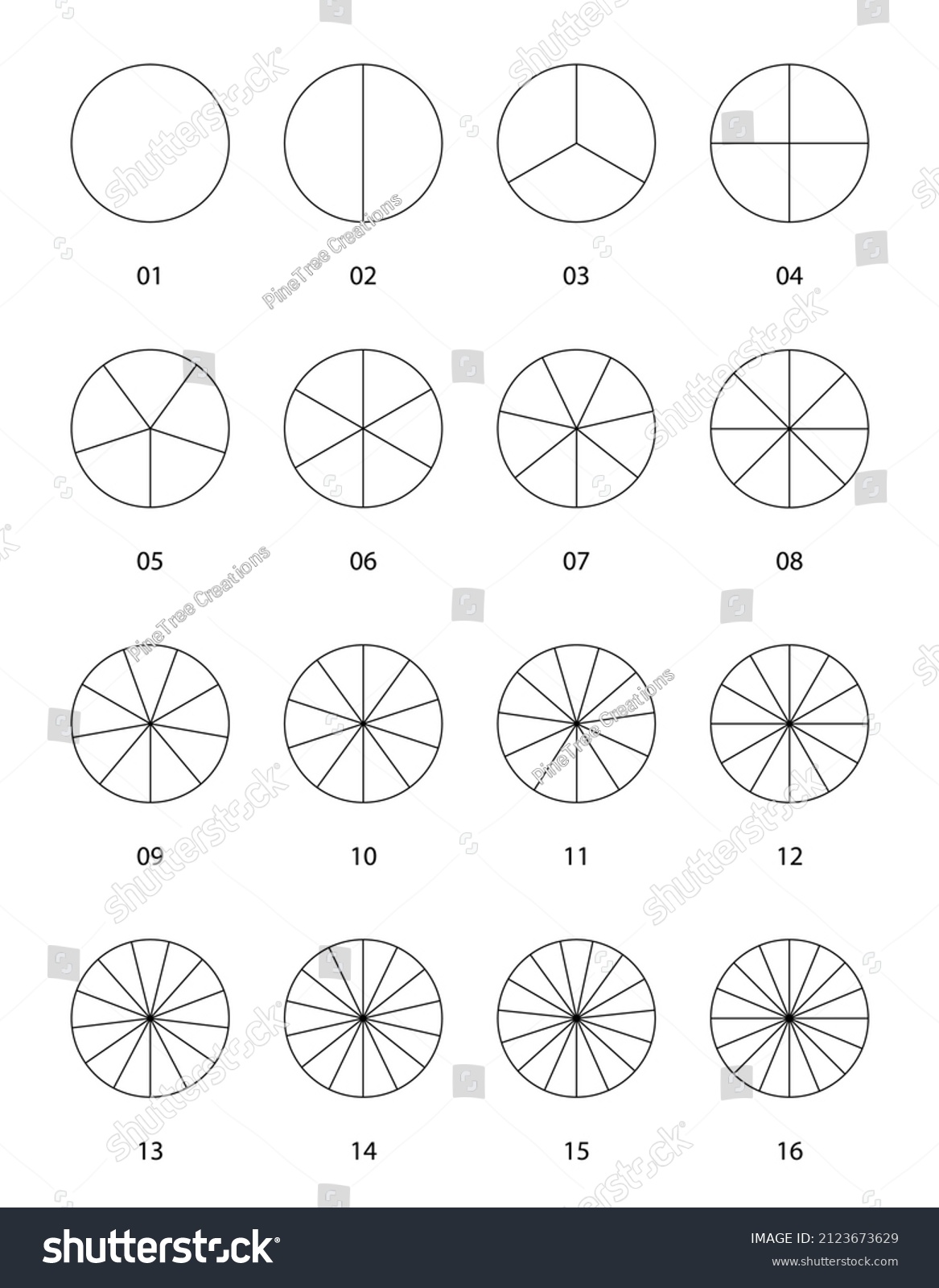 Segment Slice Sign Circle Section Graph Stock Vector (Royalty Free ...