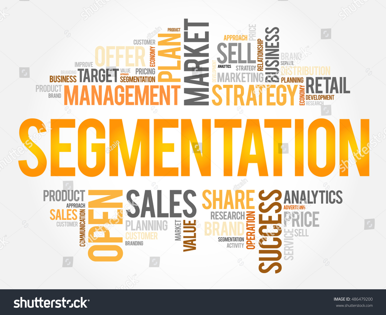 Segmentation Word Cloud Collage Business Concept Stock Vector (Royalty ...