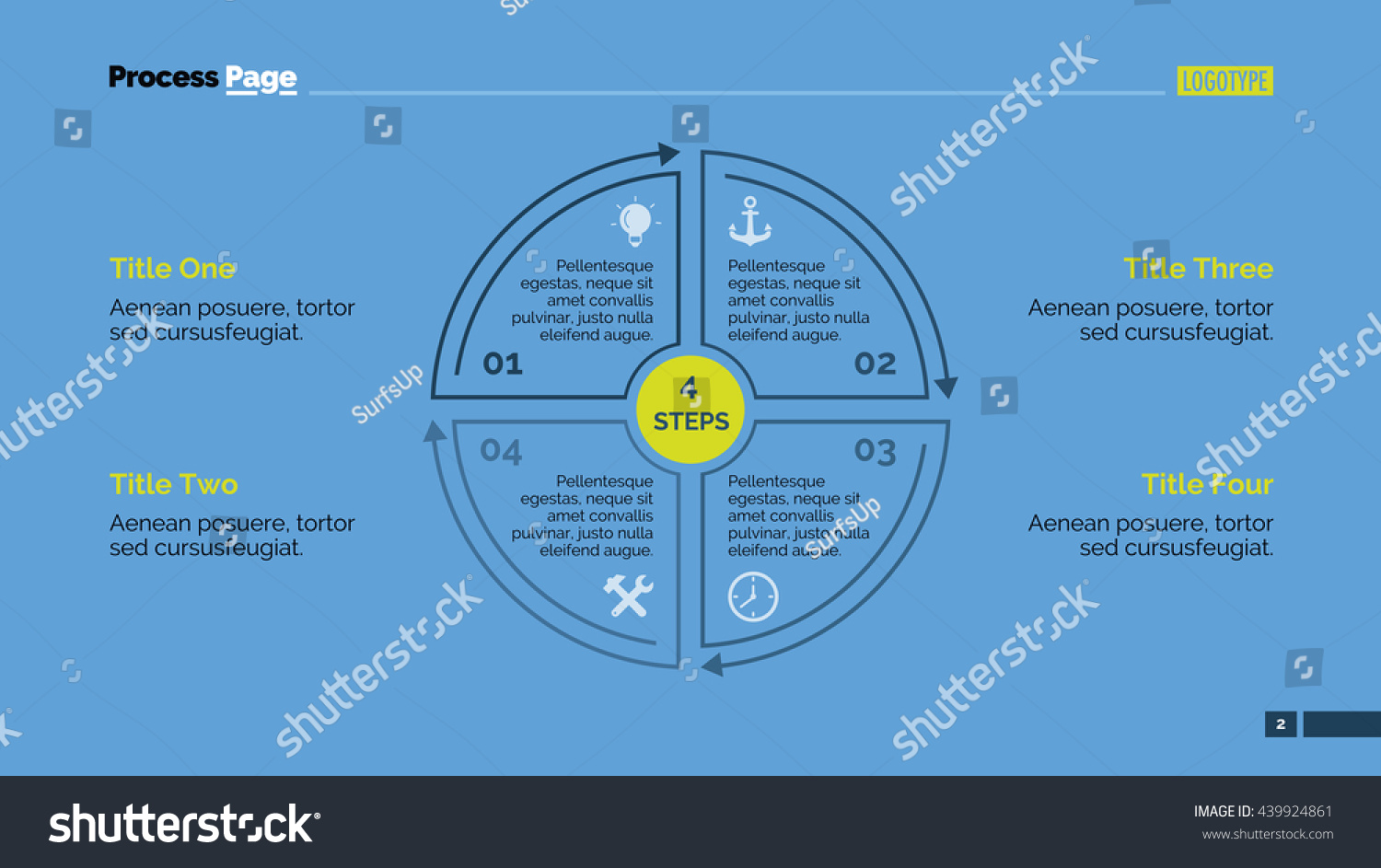 Segmented Circle Diagram Slide Template: vector de stock (libre de ...