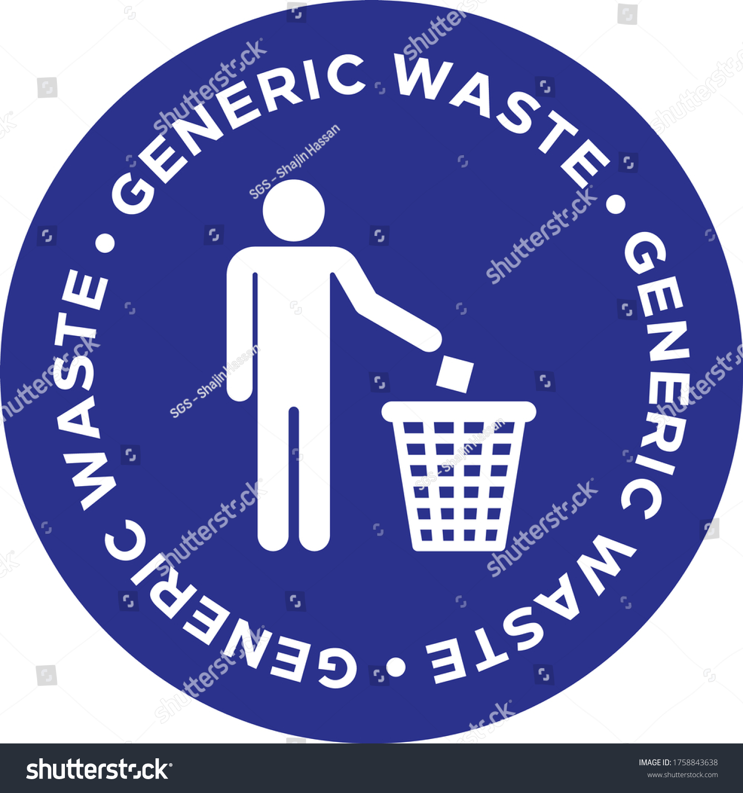 Segregation Signage General Waste Bin Blue Stock Vector (Royalty Free ... Segregation Signage General Waste Bin Blue Stock Vector (Royalty Free ...