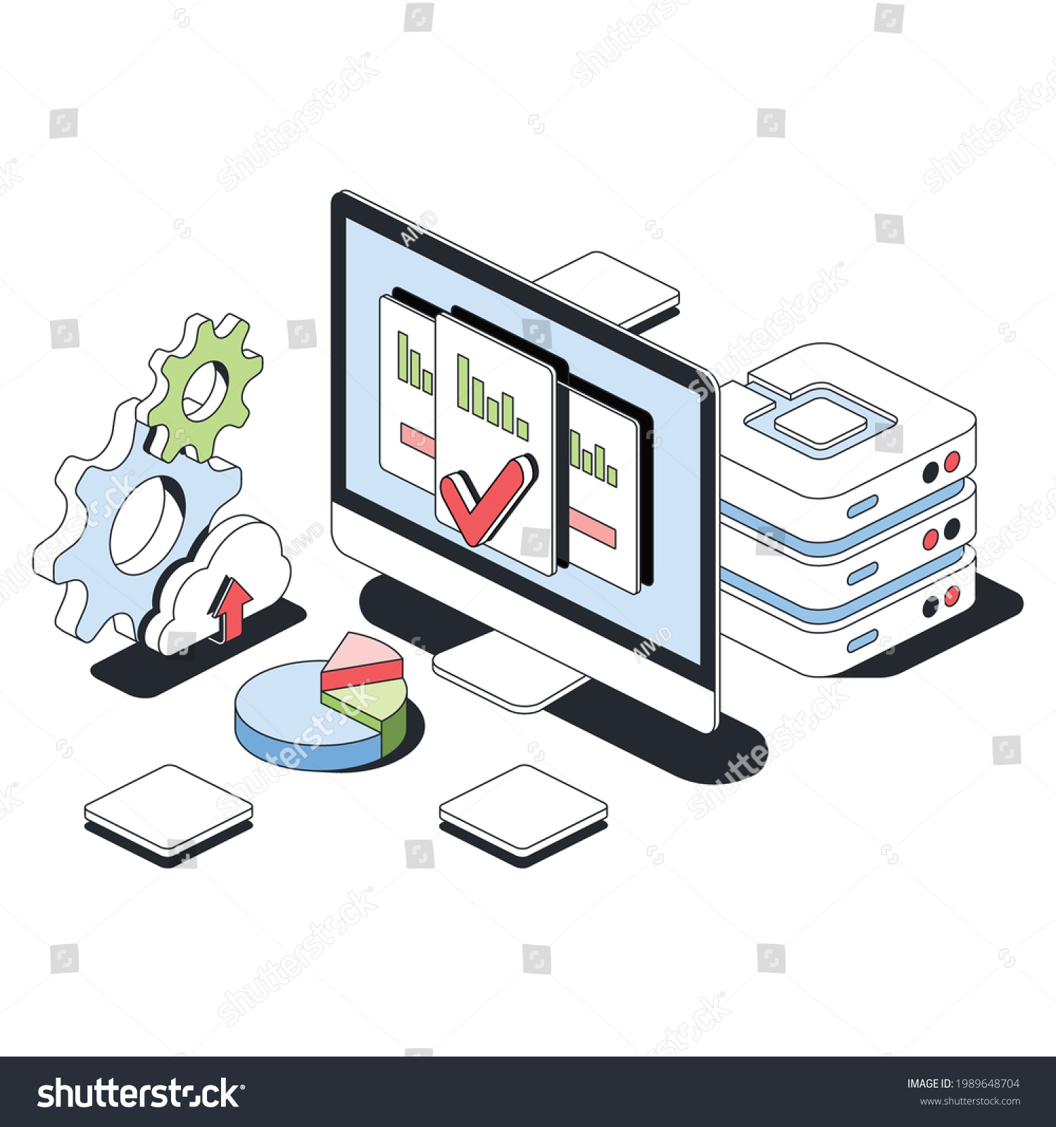 Select Checkbox Computer Screen Graphics Server: стоковая векторная ...