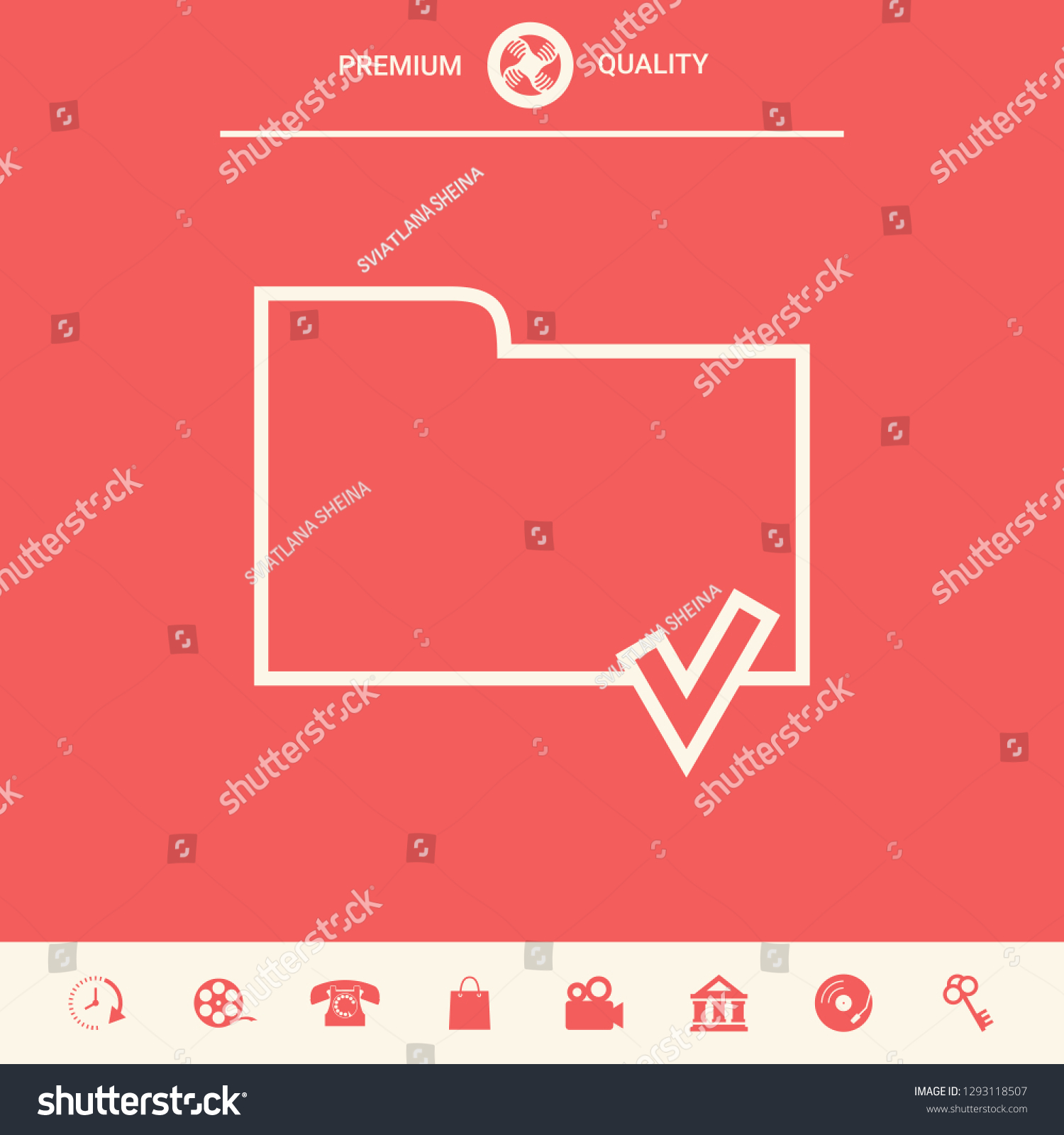 Select Document Sign Folder Icon Check 스톡 벡터(로열티 프리) 1293118507 ...