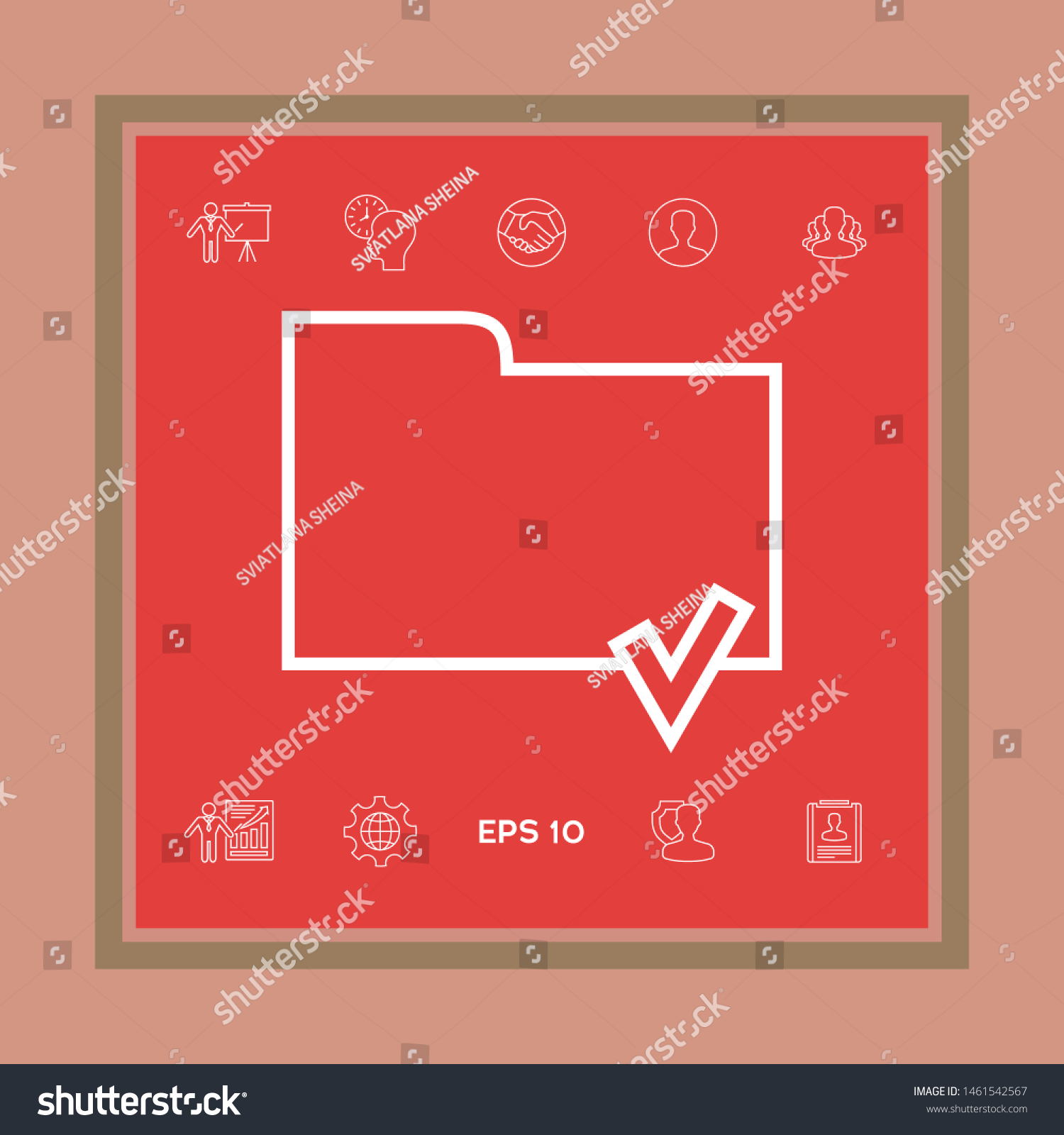 Select Document Sign Folder Icon Check 库存矢量图（免版税）1461542567 | Shutterstock