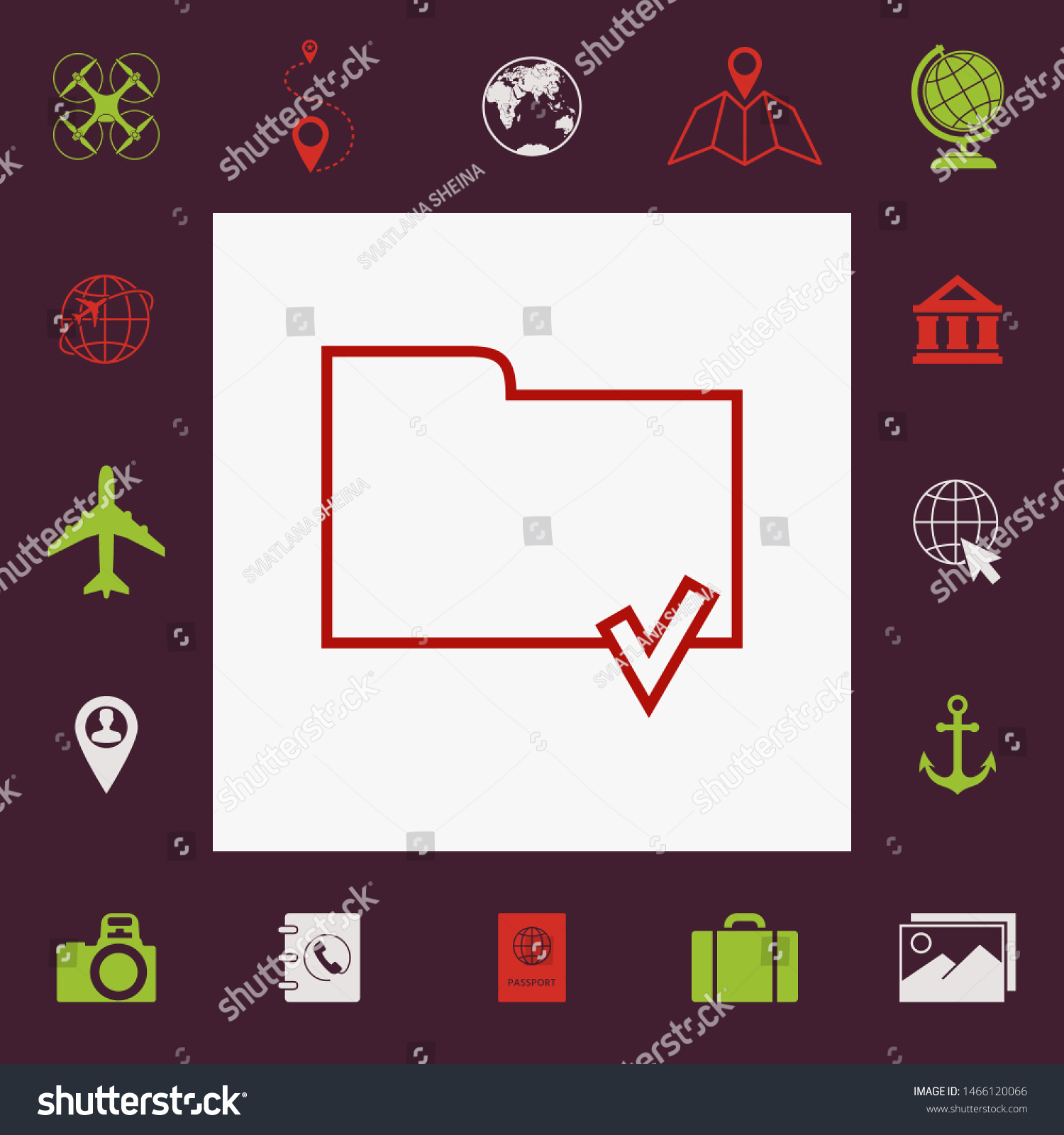 Select Document Sign Folder Icon Check Stock Vector (Royalty Free ...