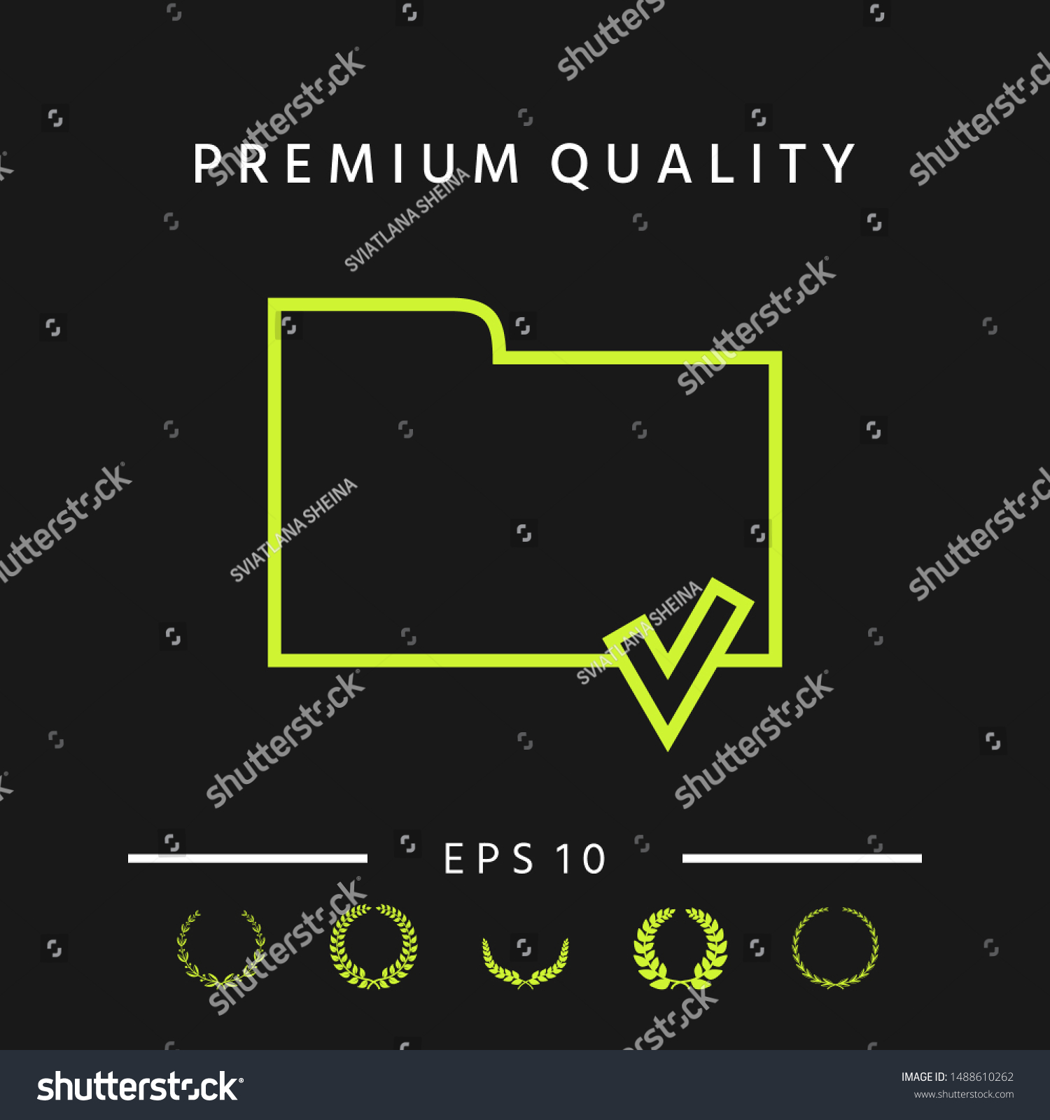 Select Document Sign Folder Icon Check Stock Vector (Royalty Free ...