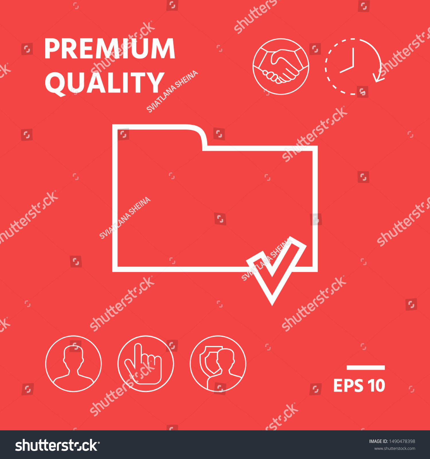 Select Document Sign Folder Icon Check Stock Vector (Royalty Free ...