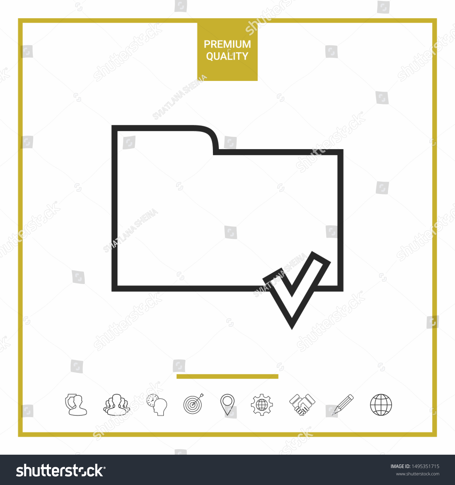 Select Document Sign Folder Icon Check: vector de stock (libre de ...