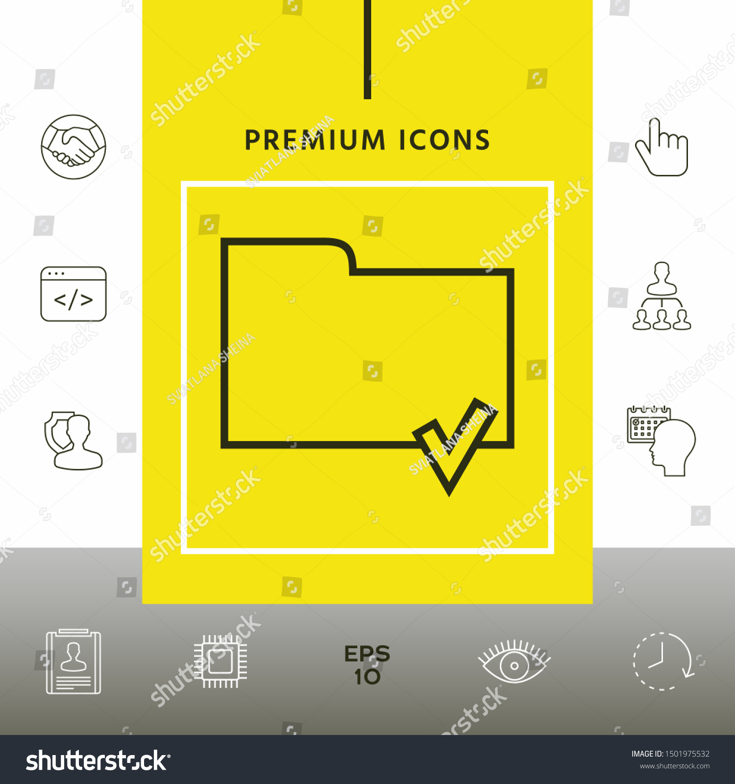 Select Document Sign Folder Icon Check 스톡 벡터(로열티 프리) 1501975532 ...