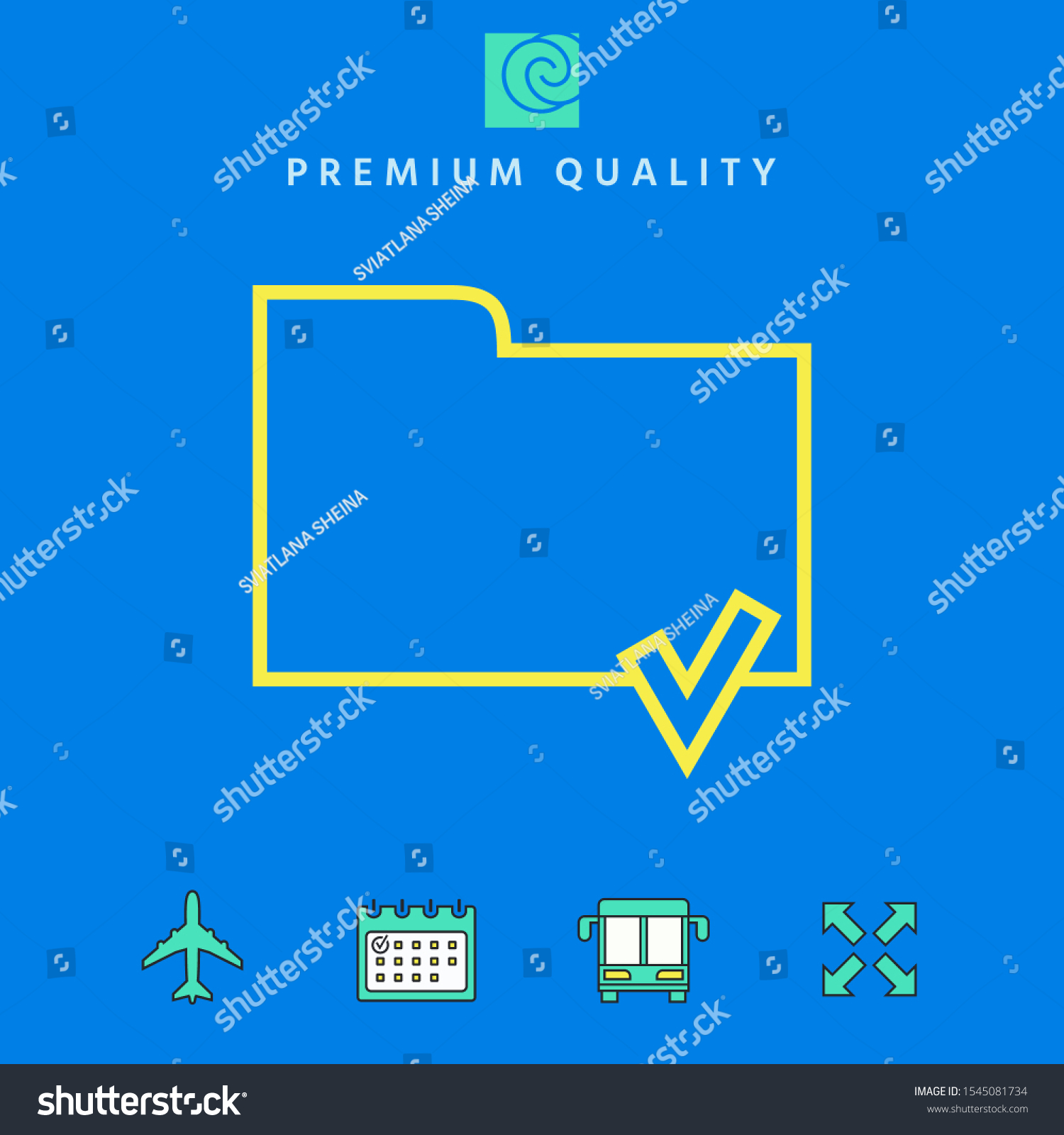 Select Document Sign Folder Icon Check Stock Vector (Royalty Free ...