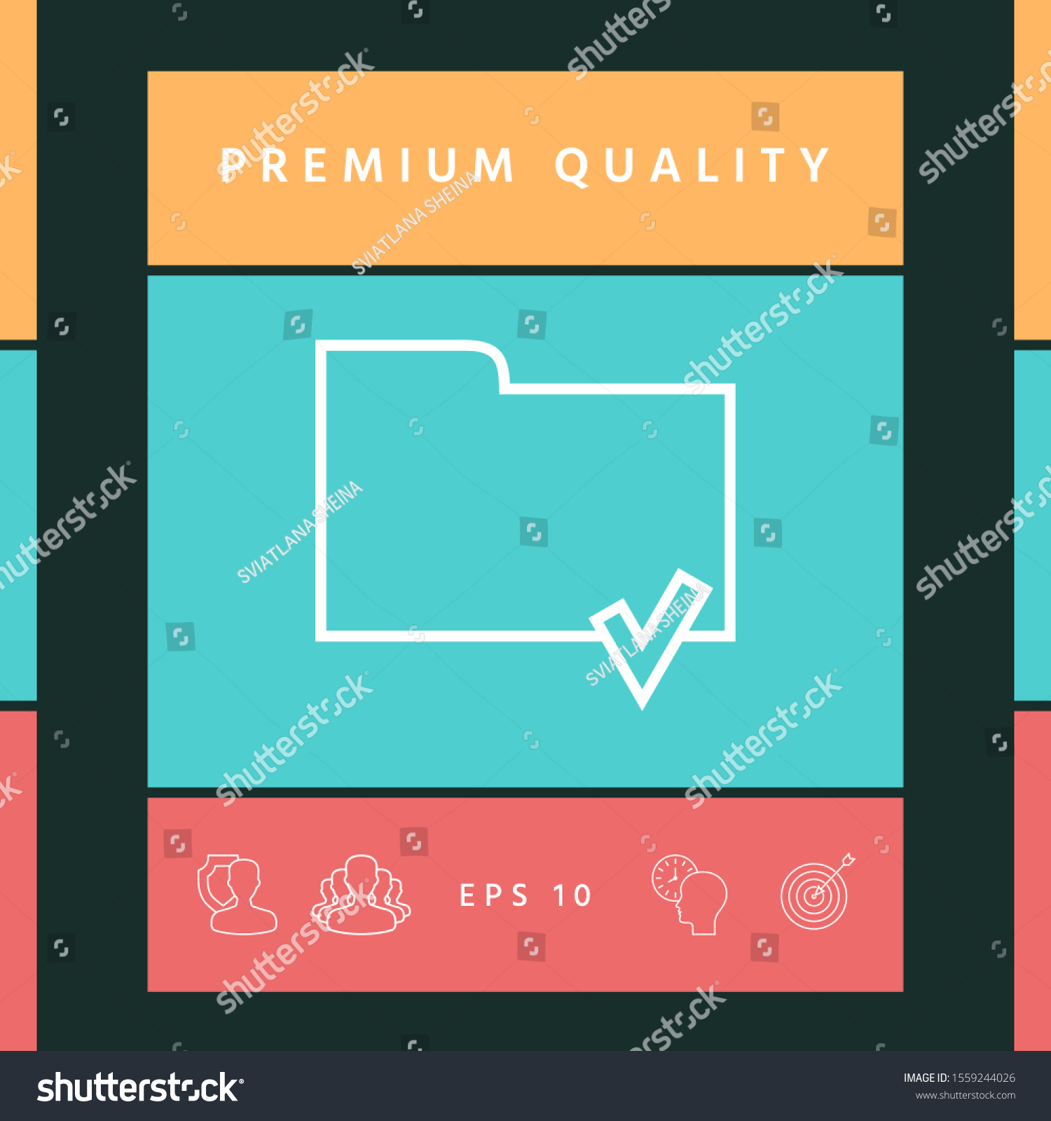 Select Document Sign Folder Icon Check: vector de stock (libre de ...
