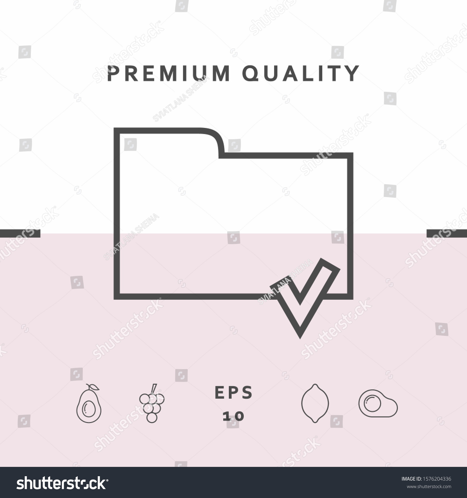 Select document sign - folder icon with a check mark Stock Vector ...