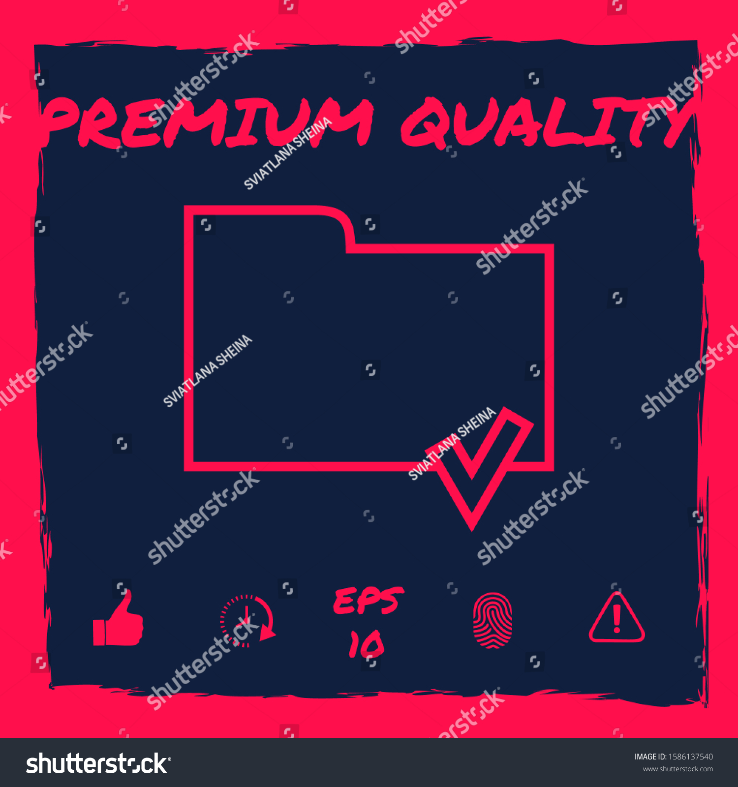 Select Document Sign Folder Icon Check Stock Vector (Royalty Free ...