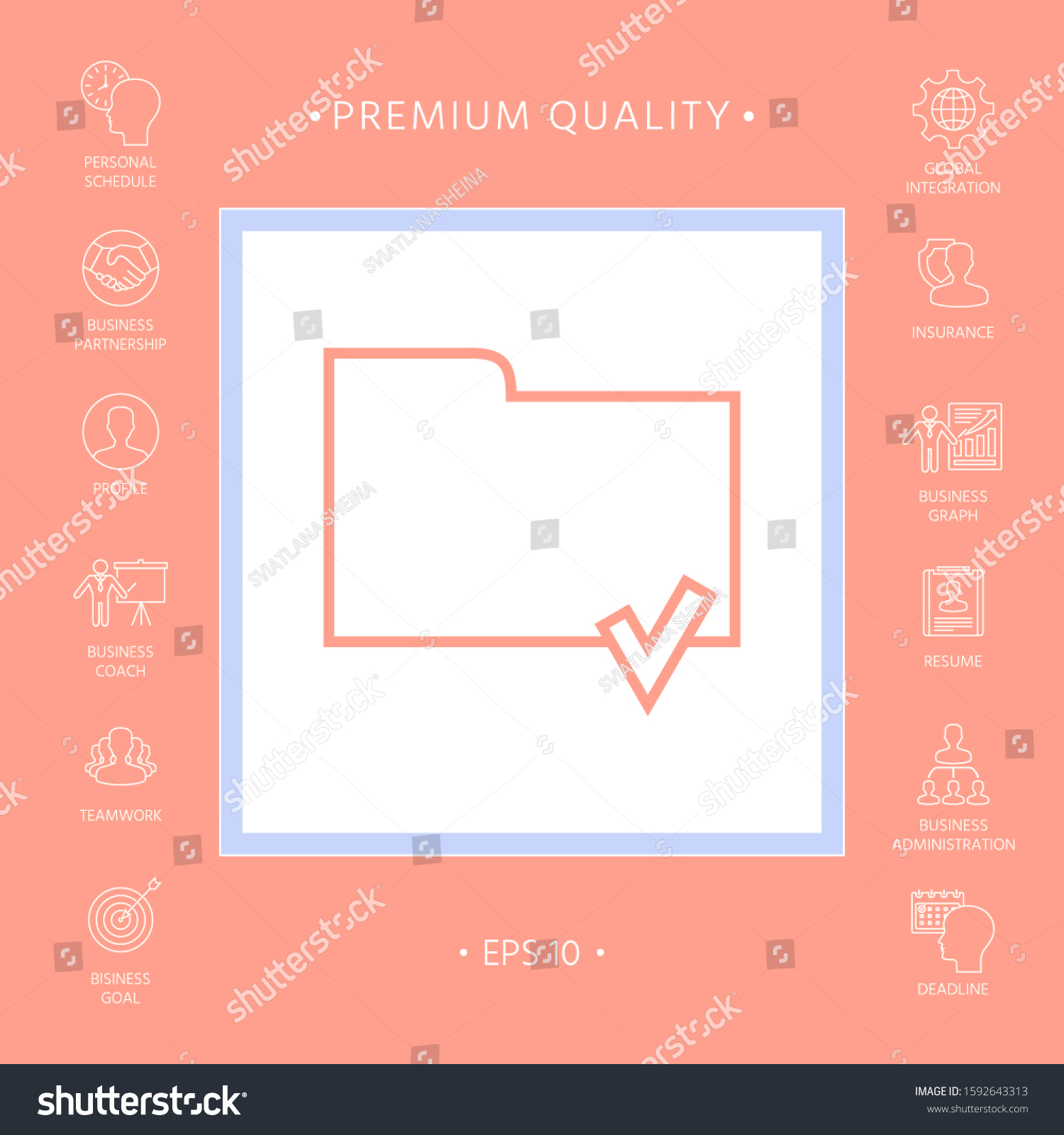 Select Document Sign Folder Icon Check: vector de stock (libre de ...