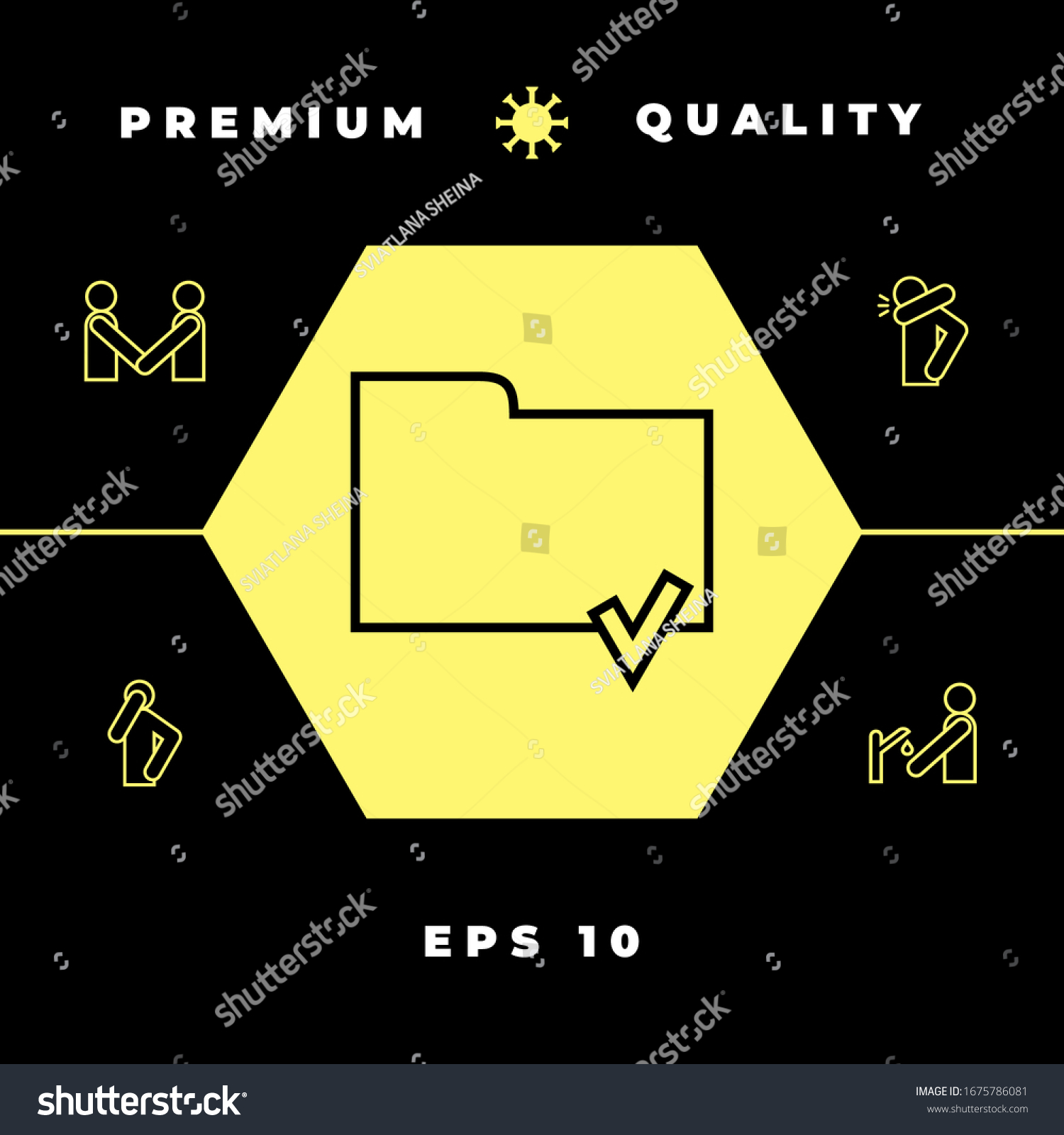 Select Document Sign Folder Icon Check Stock Vector (Royalty Free ...