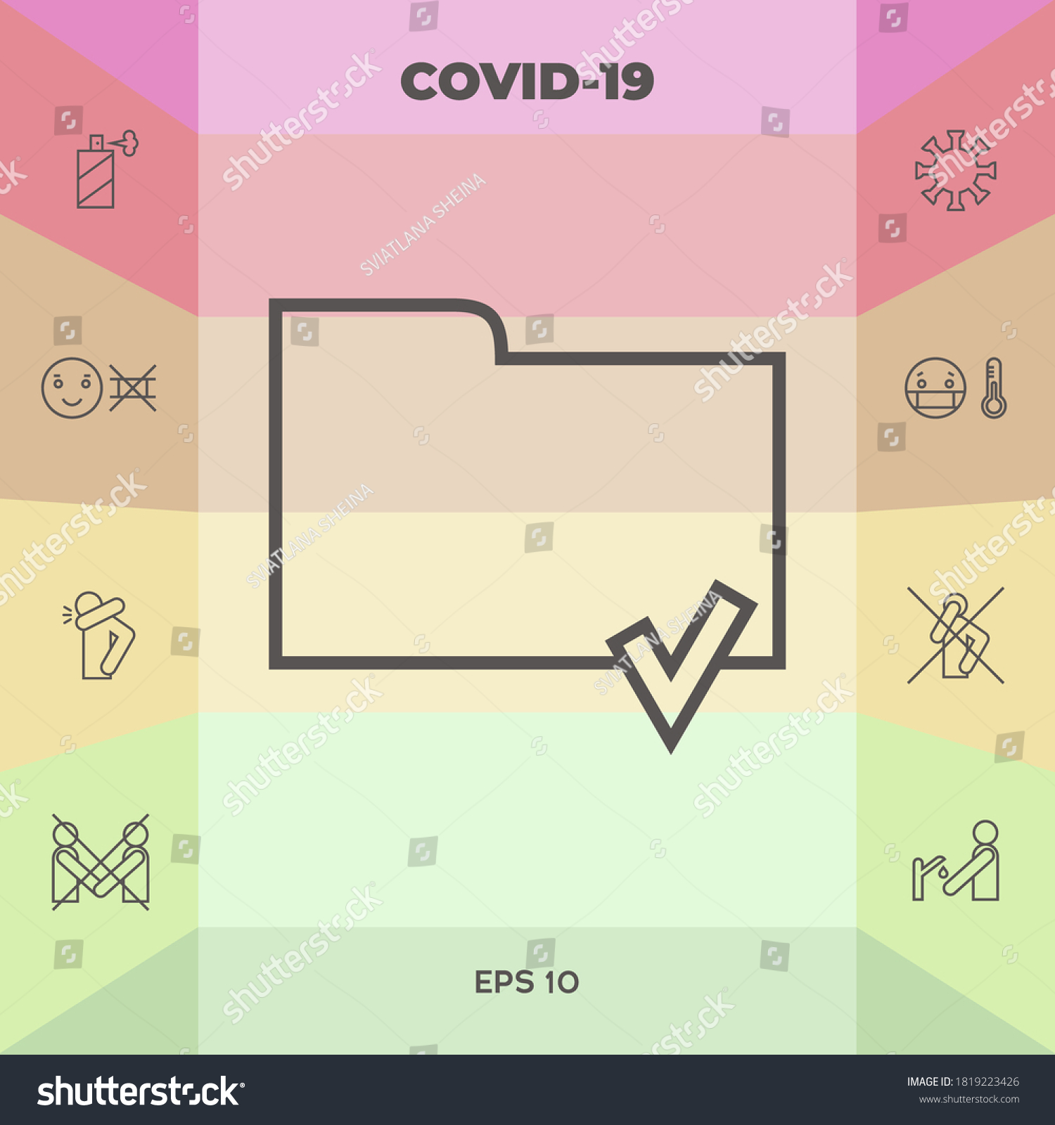 Select Document Sign Folder Icon Check: vetor stock (livre de direitos ...