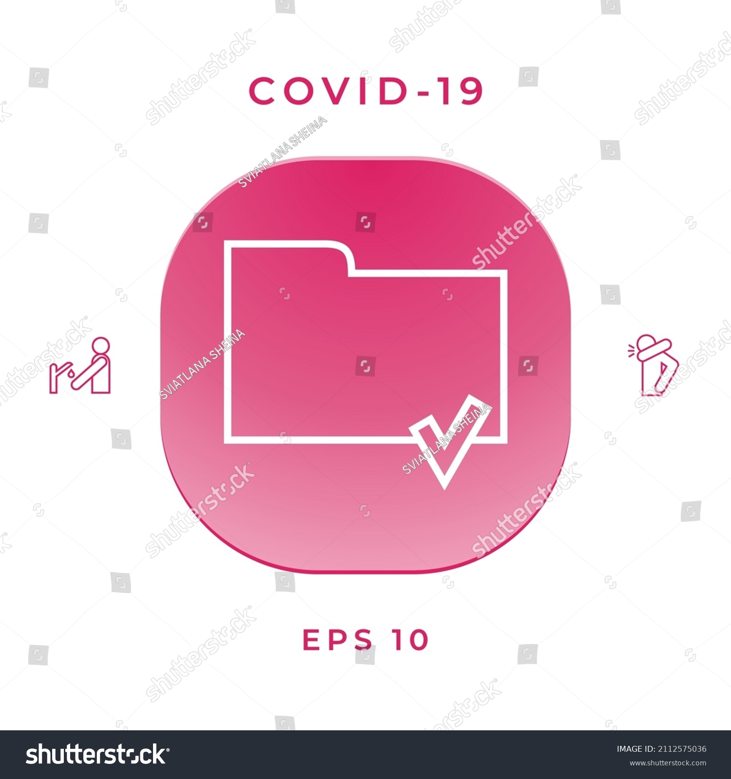 Select Document Sign Folder Icon Check Stock Vector (Royalty Free ...