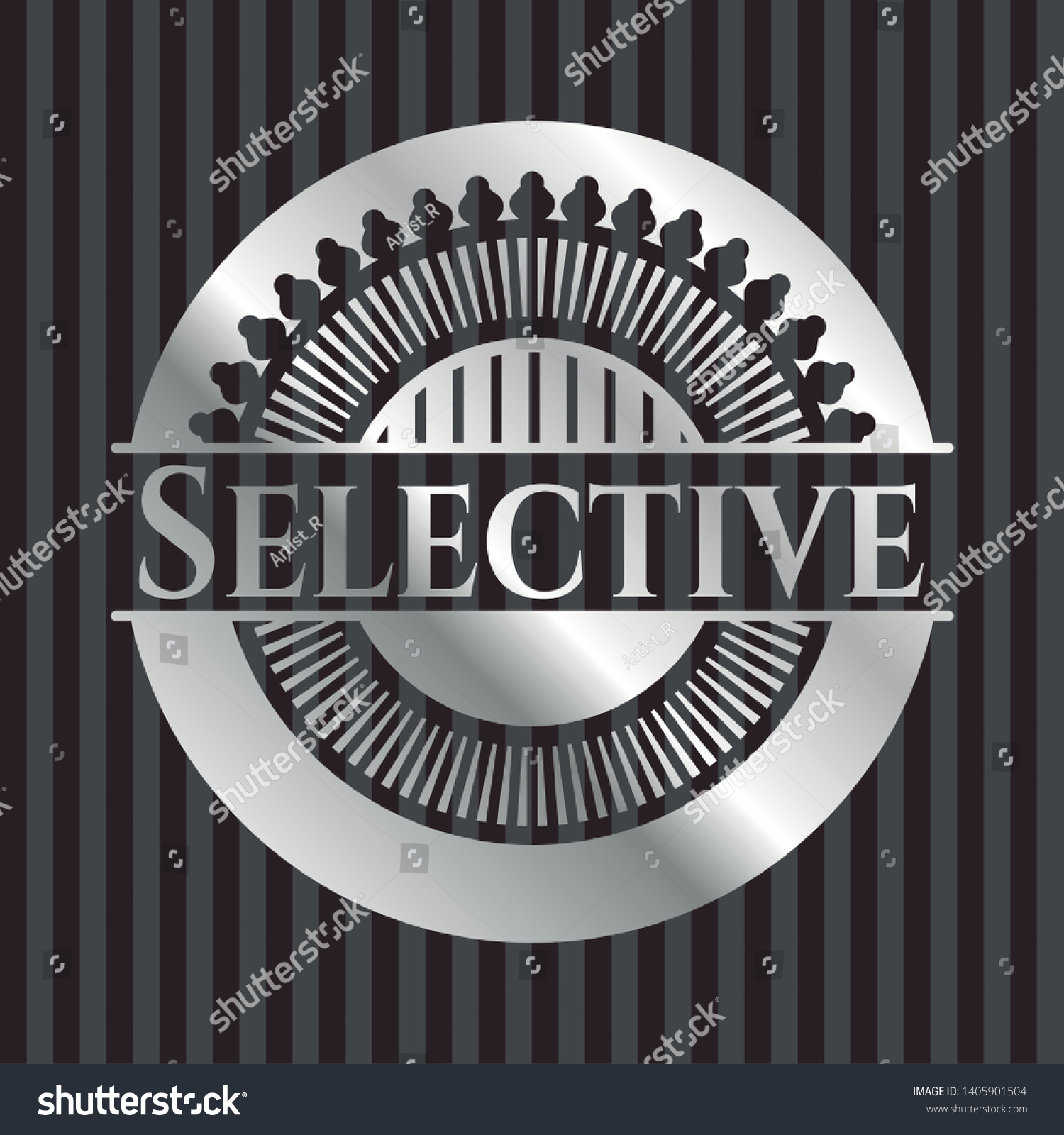 Selective Silver Badge Emblem Vector Illustration Stock Vector Royalty