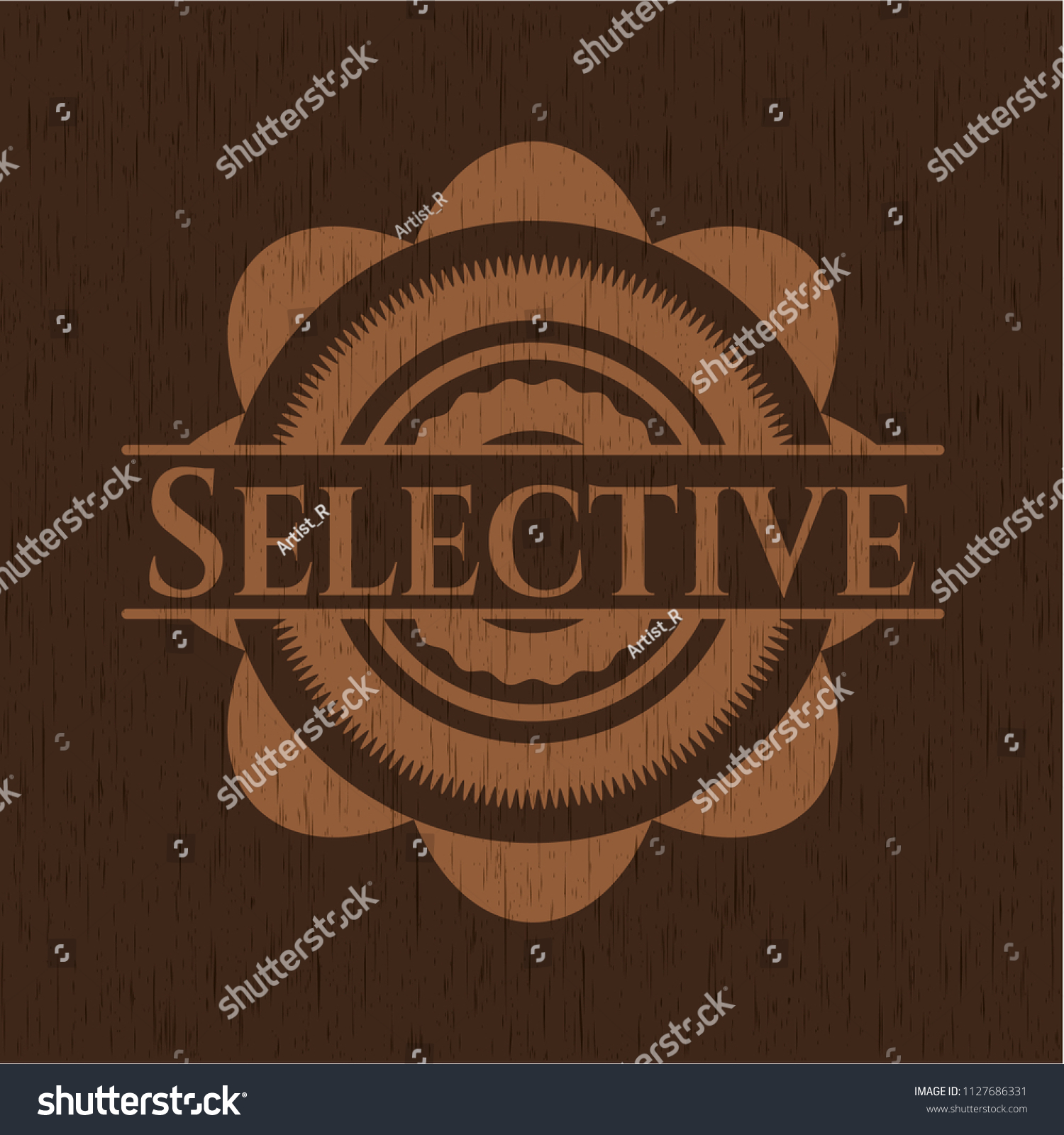 Selective Wooden Emblem 스톡 벡터(로열티 프리) 1127686331 | Shutterstock