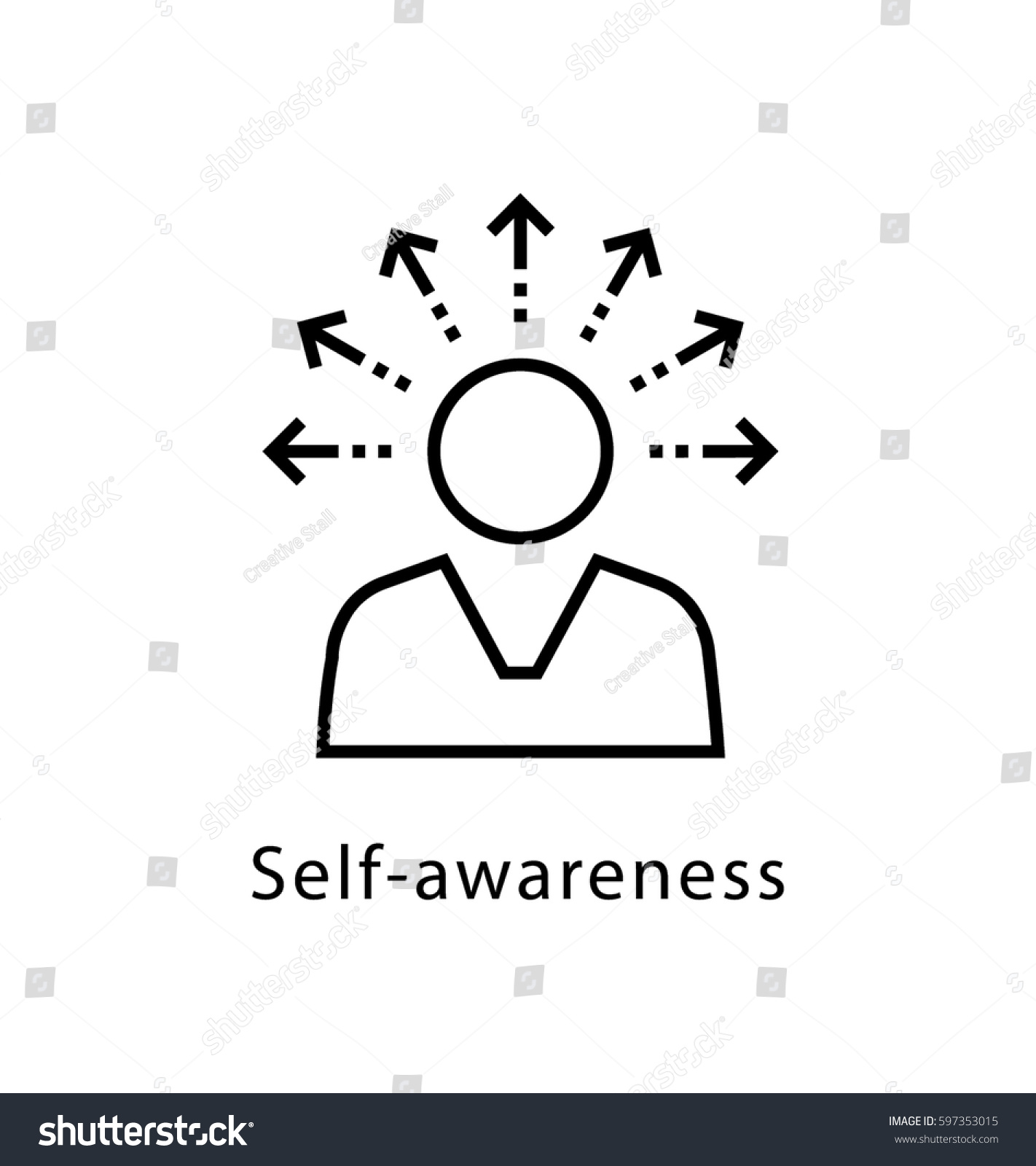 Self Awareness Vector Line Icon Stock Vector (Royalty Free) 597353015 ...