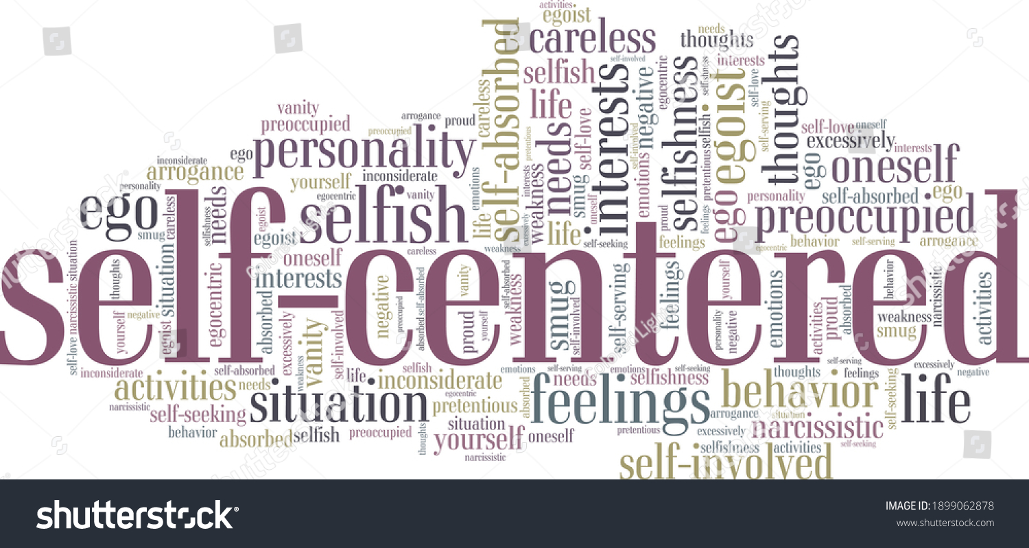 Selfcentered Vector Illustration Word Cloud Isolated Stock Vector ...
