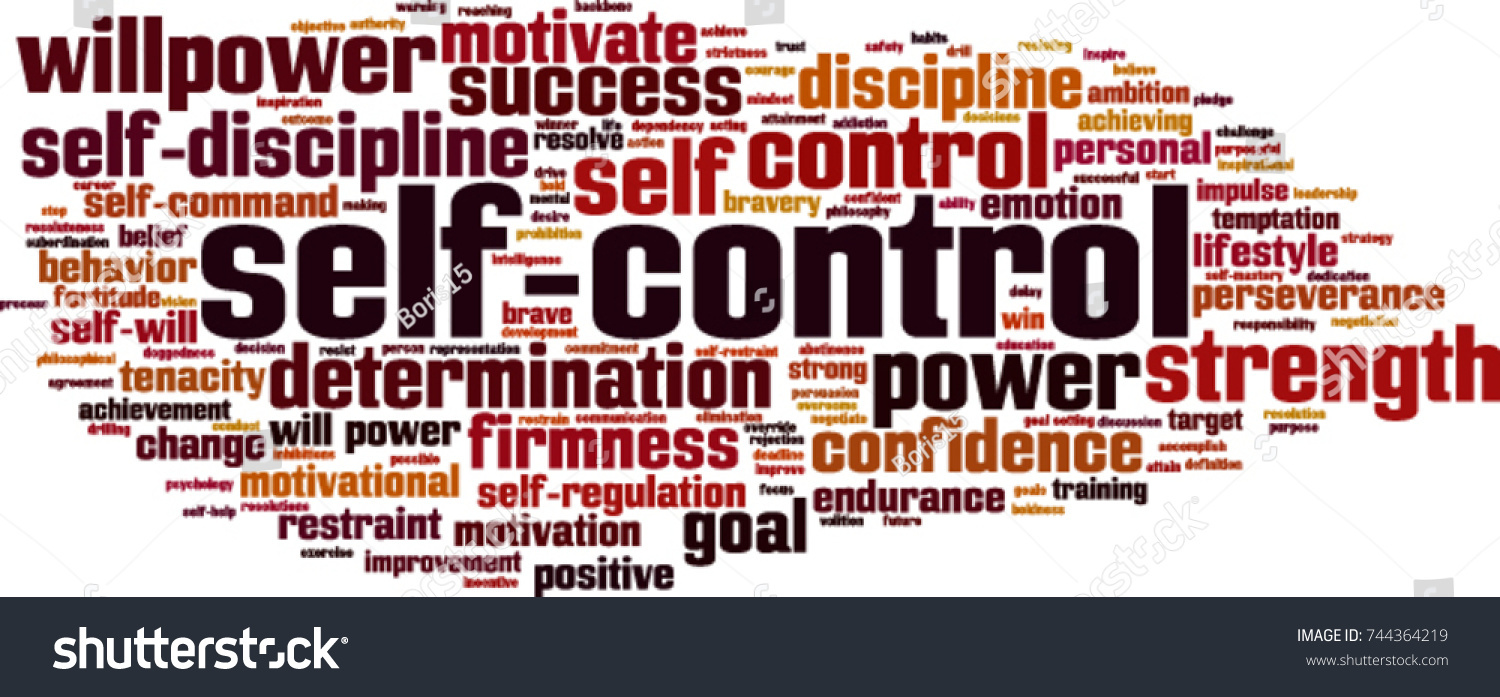 Selfcontrol Word Cloud Concept Vector Illustration: เวกเตอร์สต็อก (ปลอด ...