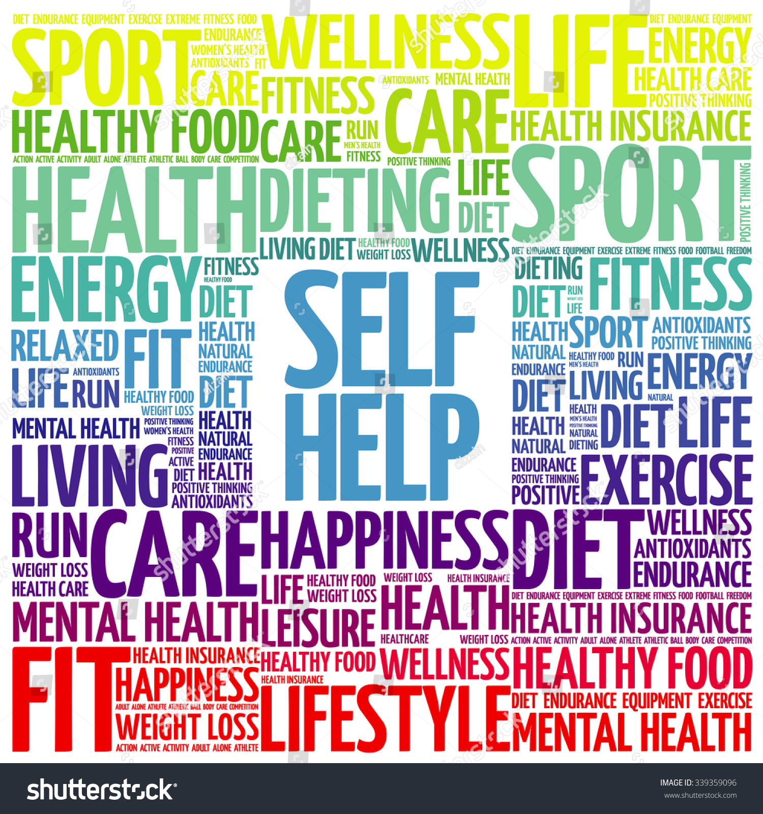 Self Help Word Cloud Background Health Stock Vector (Royalty Free ...