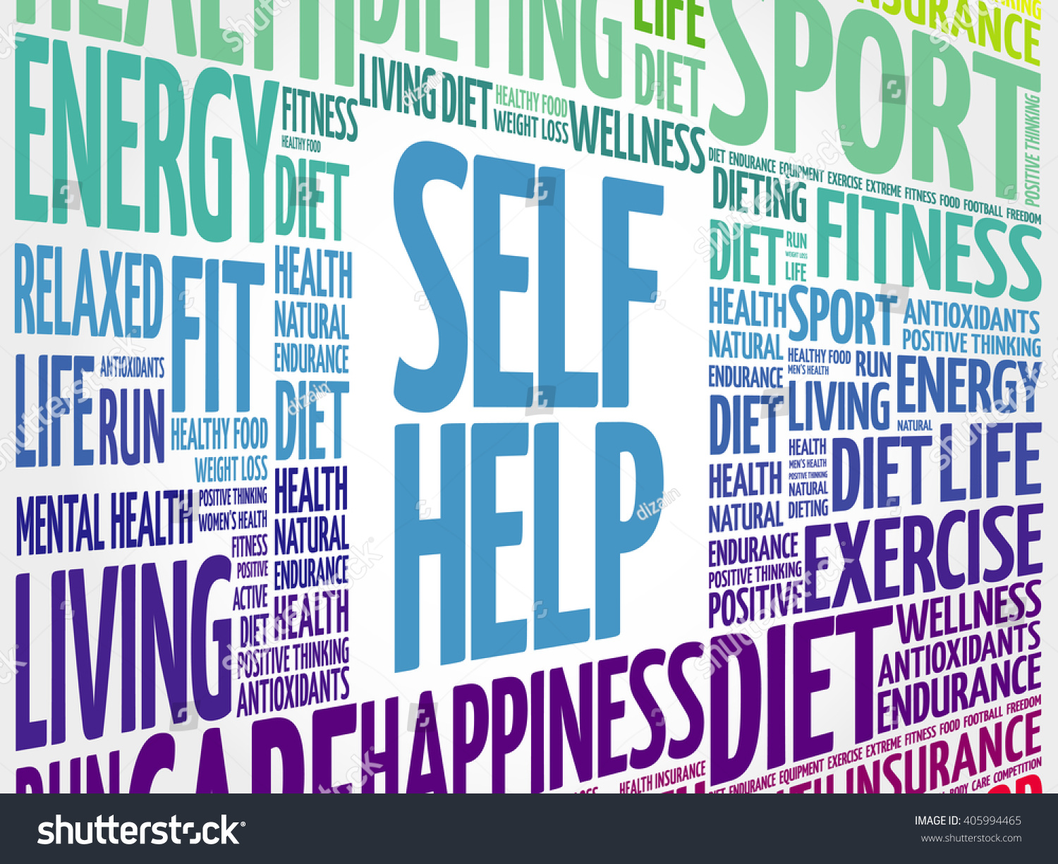 Self Help Word Cloud Background Health: vector de stock (libre de ...