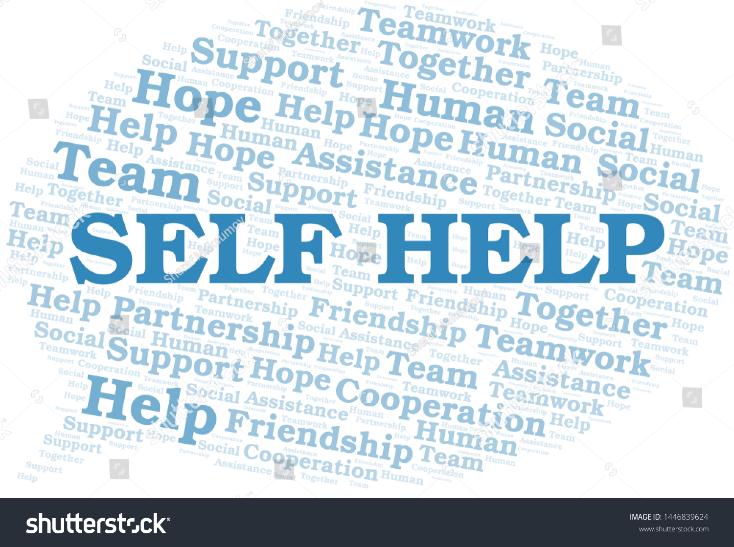 Self Help Word Cloud Vector Made Stock Vector (Royalty Free) 1446839624 ...