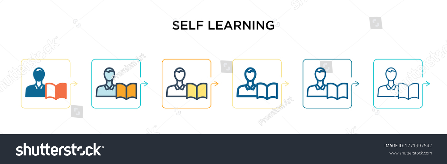 Self Learning Vector Icon 6 Different: vetor stock (livre de direitos ...